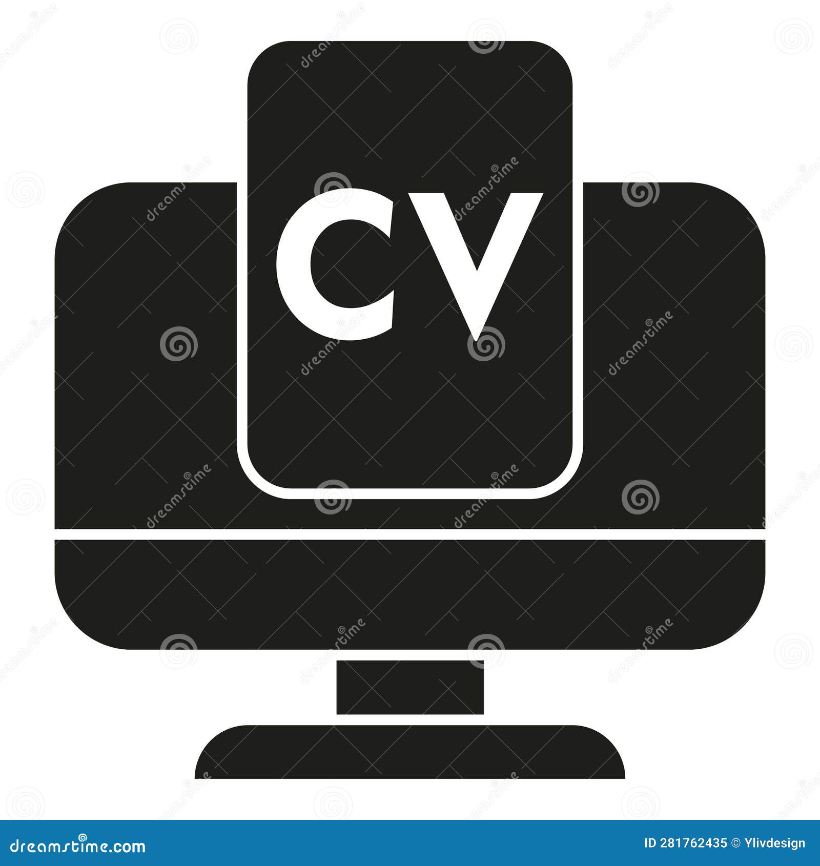 Cv Monitor Icon Simple Vector. Human Work Stock Vector - Illustration ...