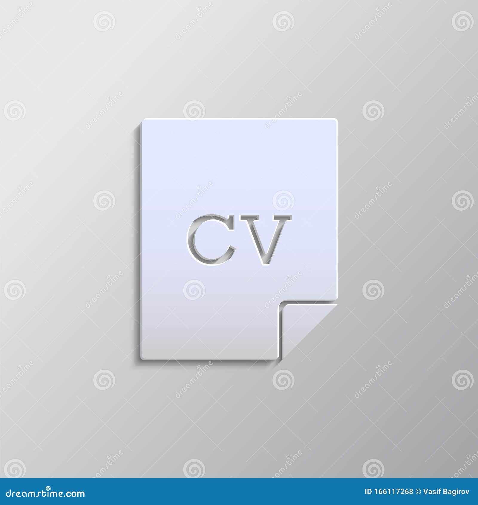 Cv Paper Style, Icon- Paper Style Vector Icon Stock Illustration ...