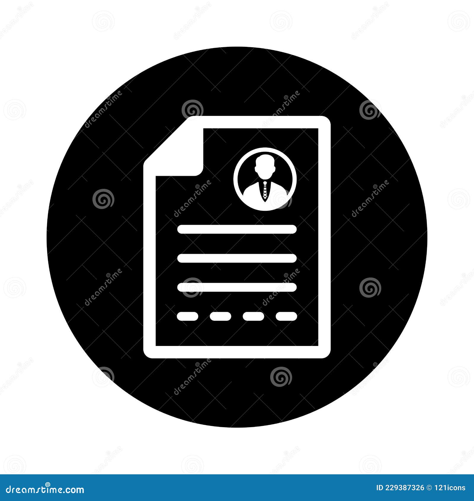 CV, Personal Profile Icon. Black Vector Design Stock Vector ...