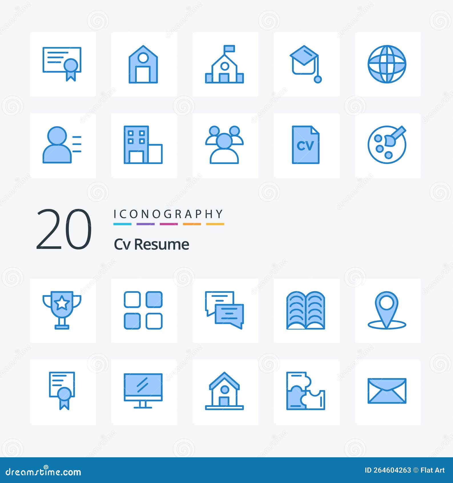 20 Cv Resume Blue Color Icon Pack Like Education Education Education ...