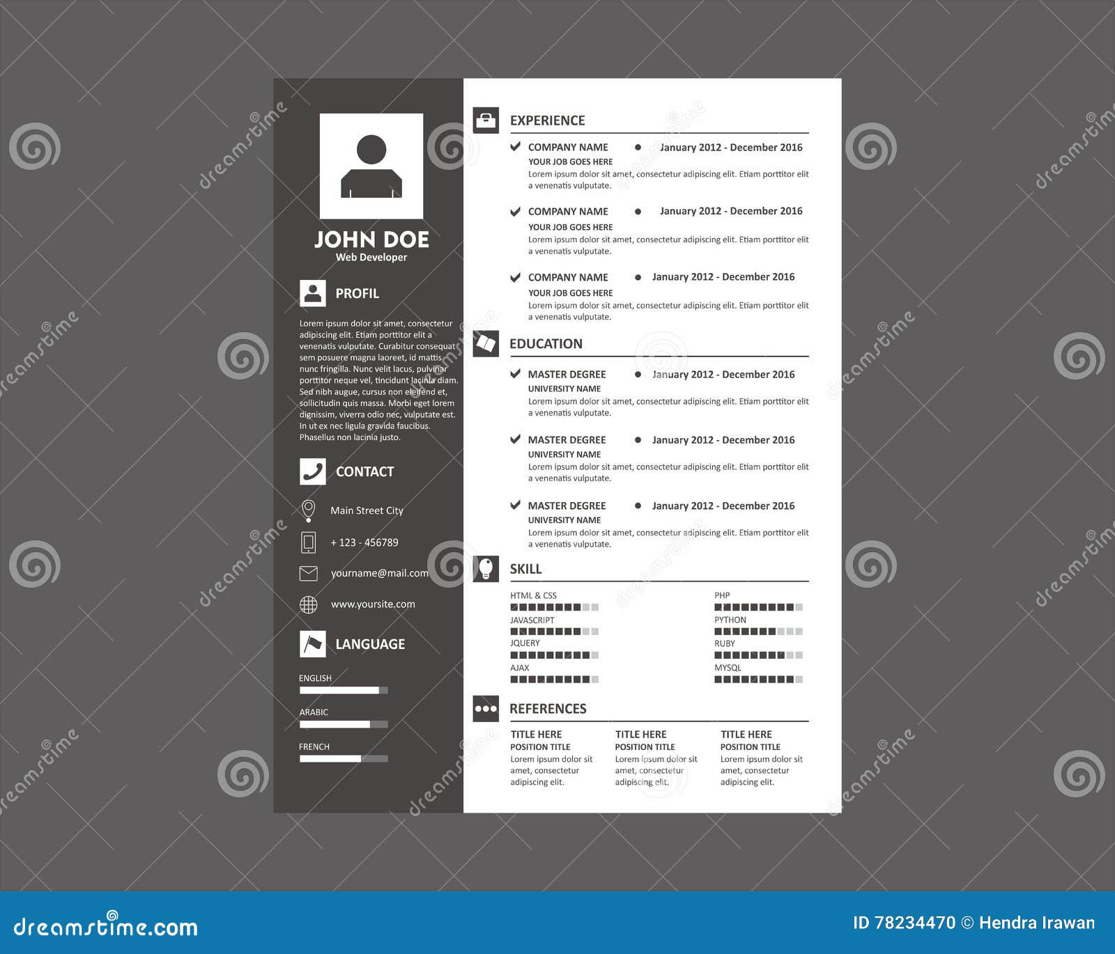 CV Resume / Curriculum Vitae Light Stock Illustration - Illustration of ...