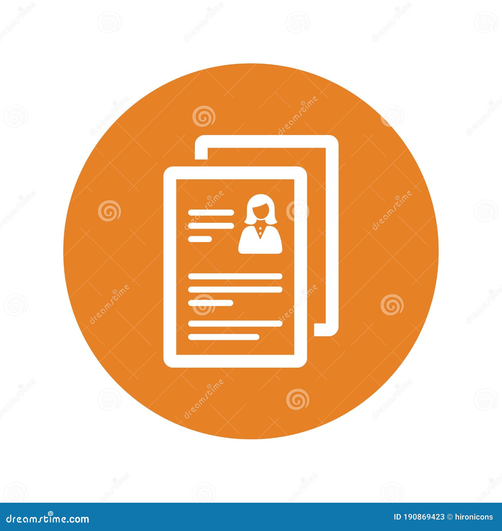 Cv, Resume Icon / Orange Version Cartoon Vector | CartoonDealer.com ...
