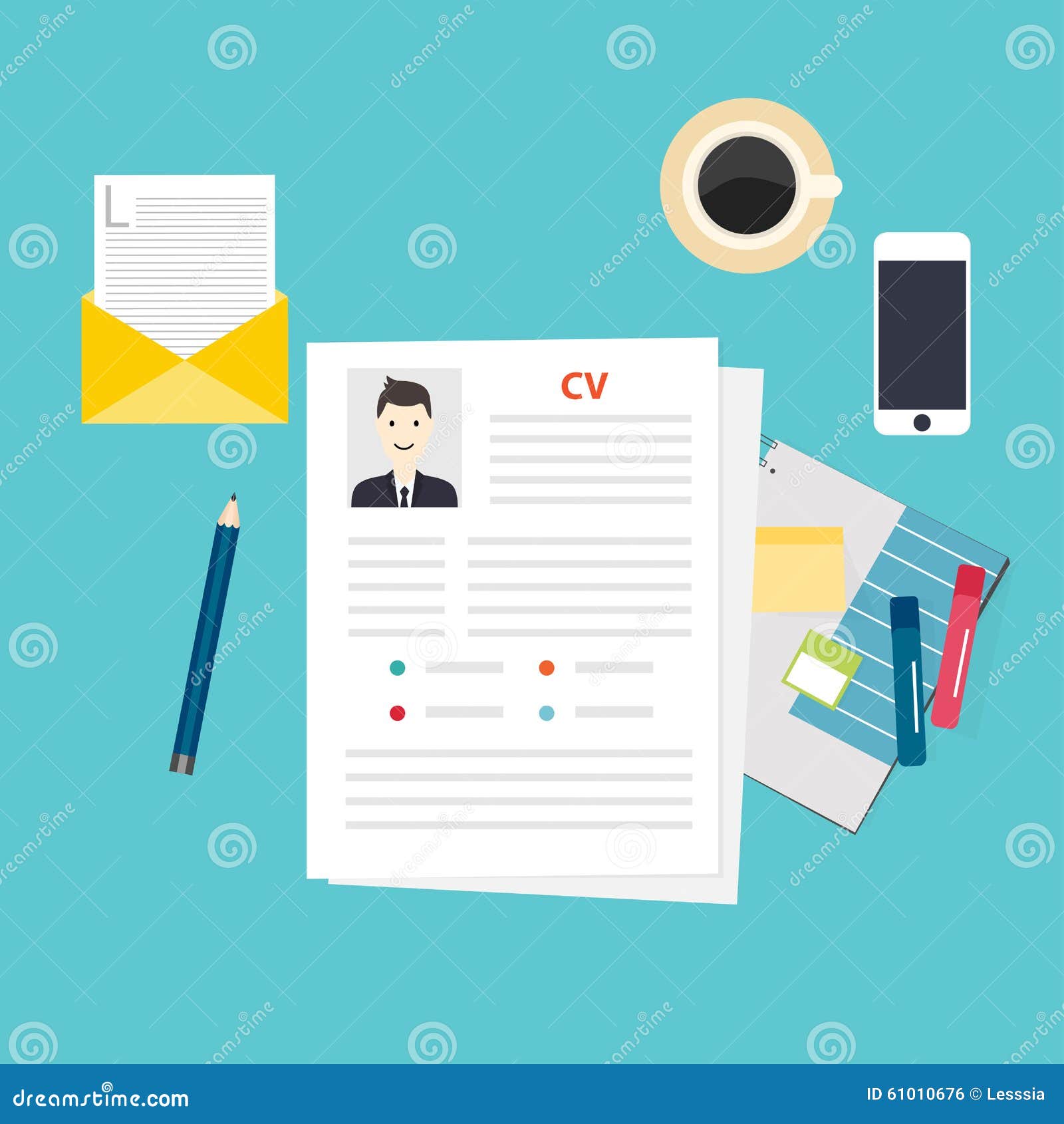 Job Interview Concept. Job Resume, Personal Resume Illustration Cartoon ...