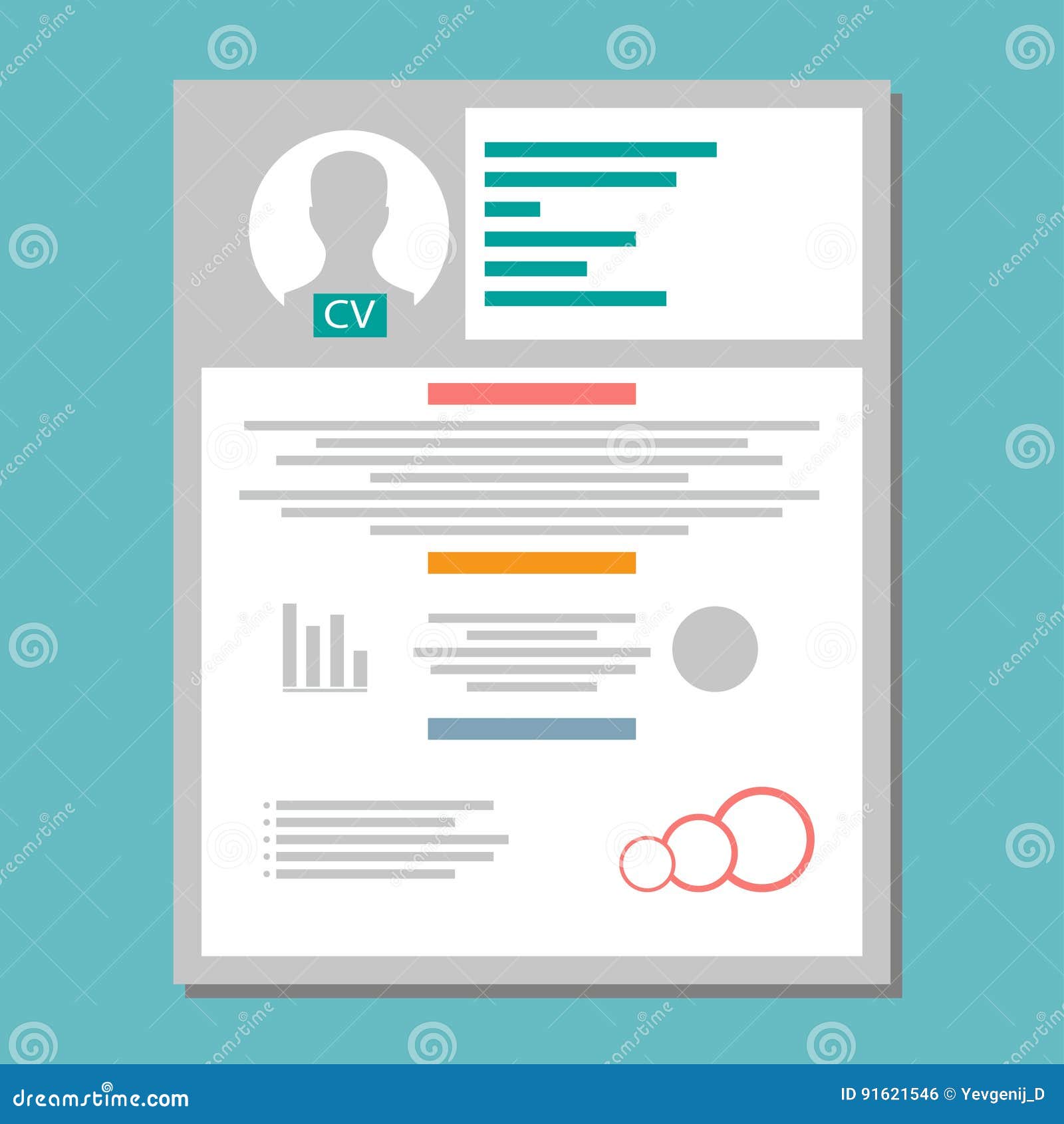 CV. Resume template stock vector. Illustration of personal - 91621546