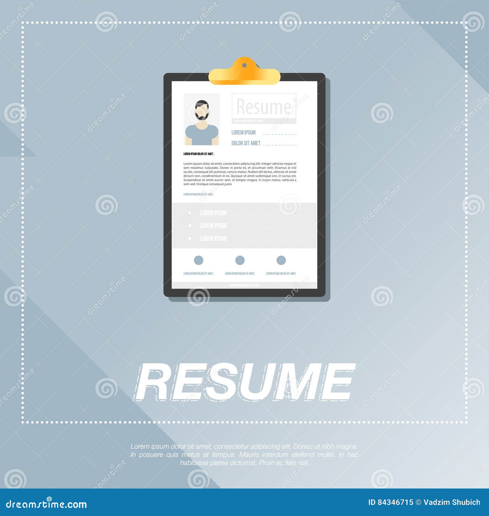 CV, Resume Template for a Man. Stock Illustration - Illustration of ...