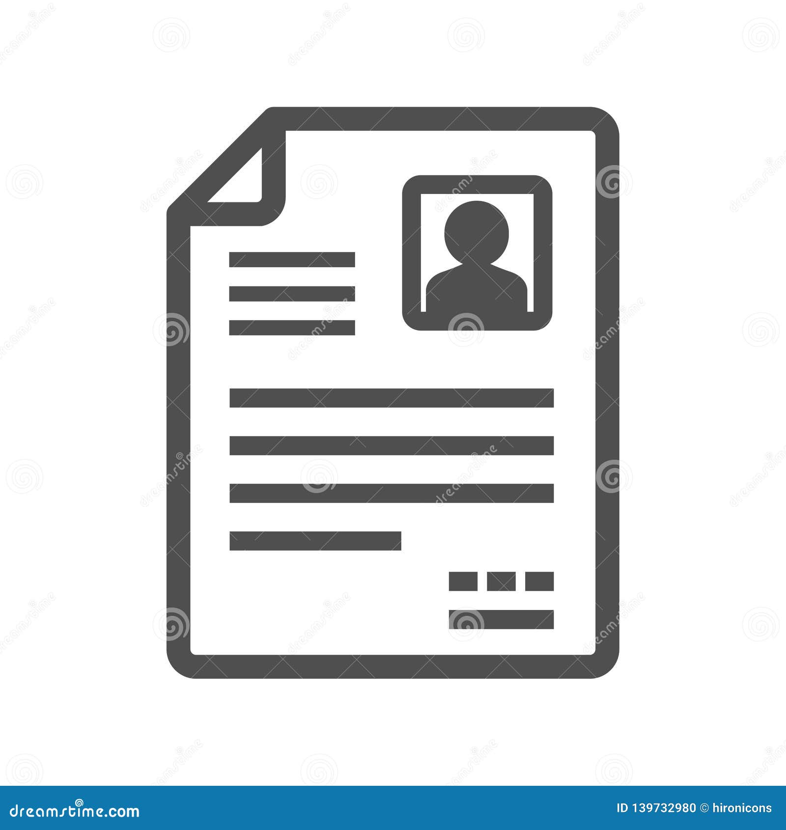 CV/Resume Vector Icon stock vector. Illustration of recruitment - 139732980