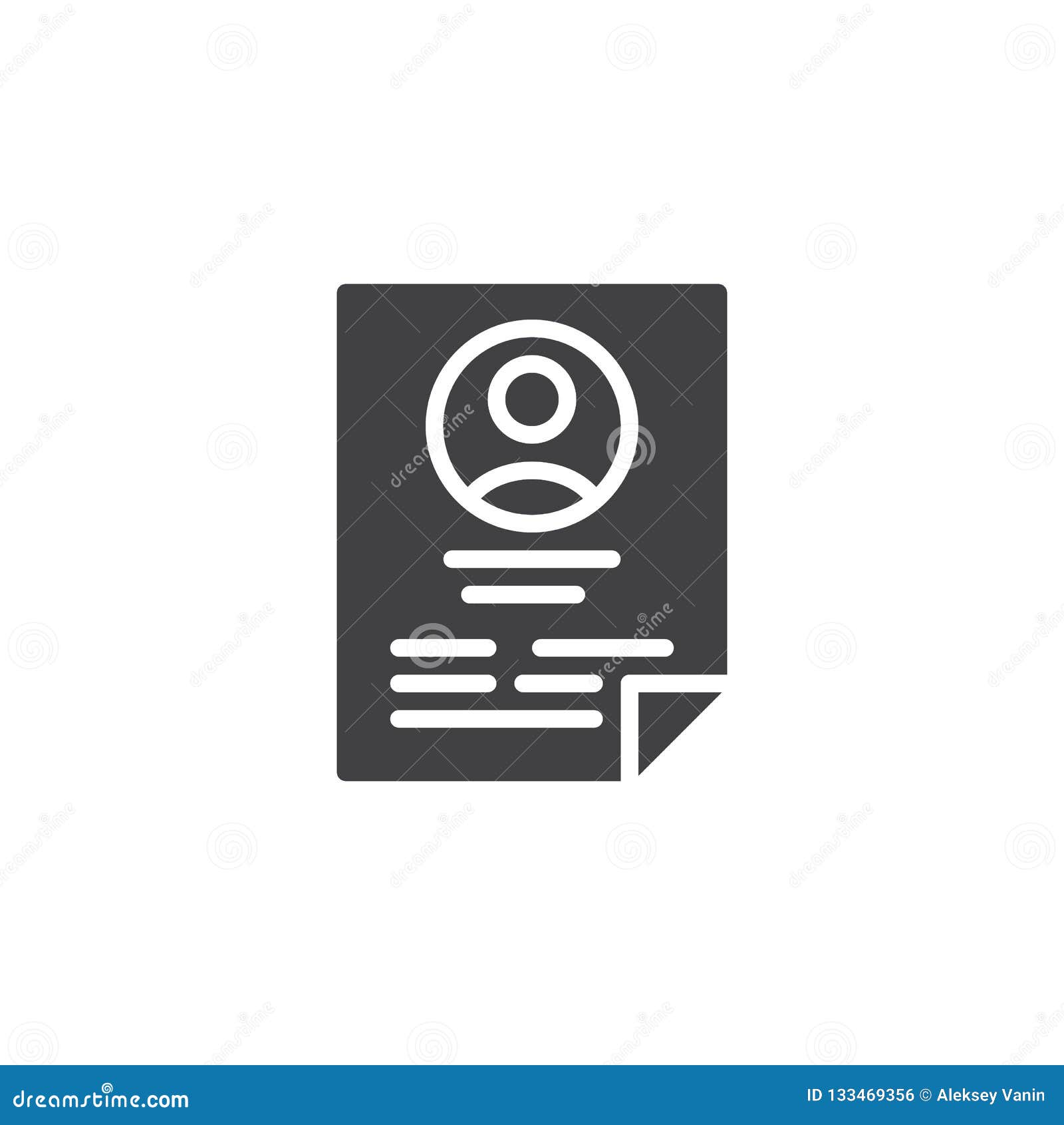CV resume vector icon stock vector. Illustration of icon - 133469356