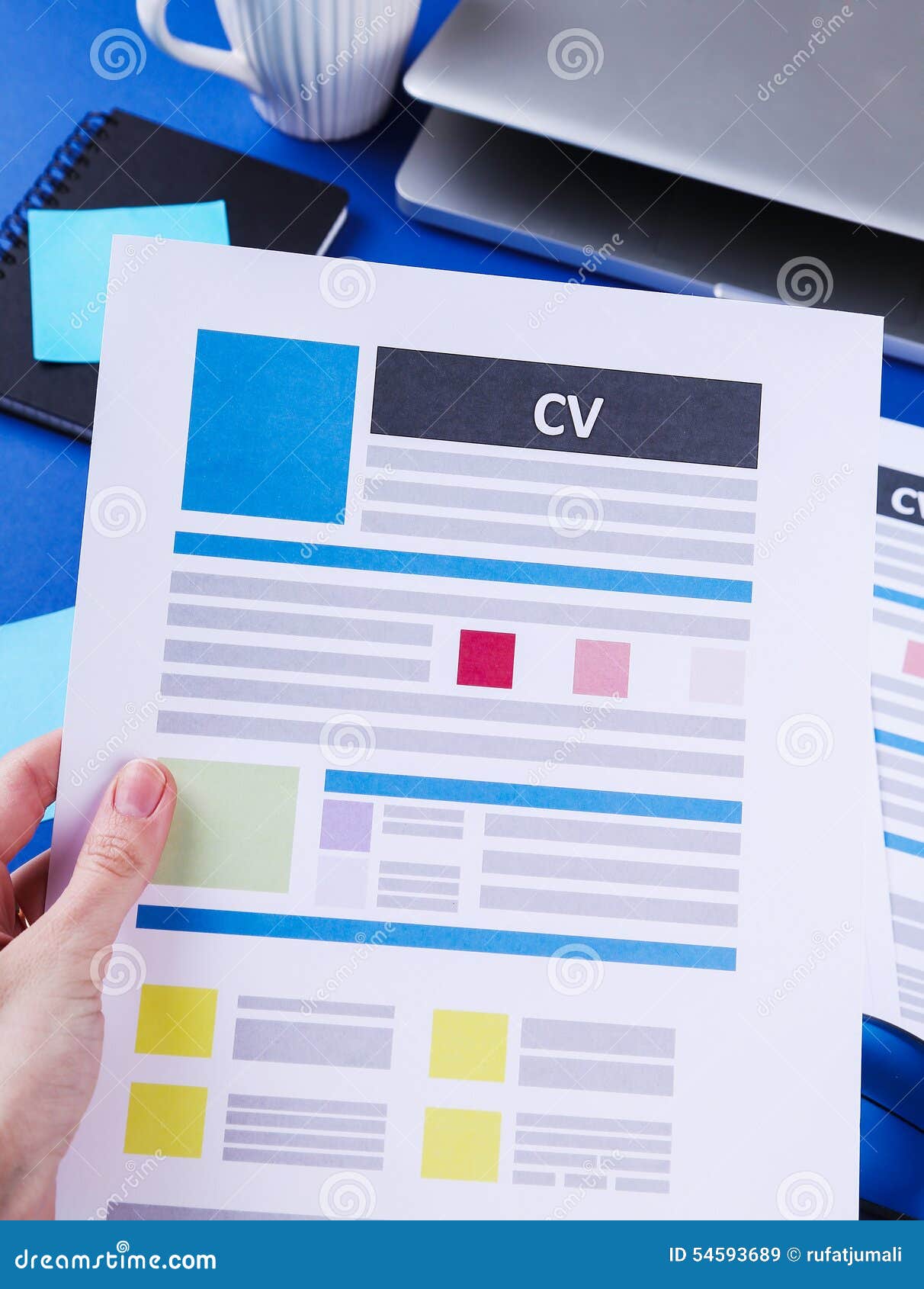 CV on the table stock image. Image of computer, form - 54593689