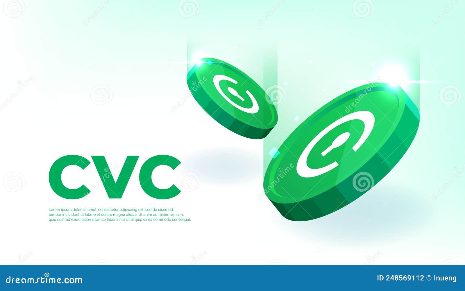 Cvc Coin Cryptocurrency Concept Banner Background Stock Vector ...