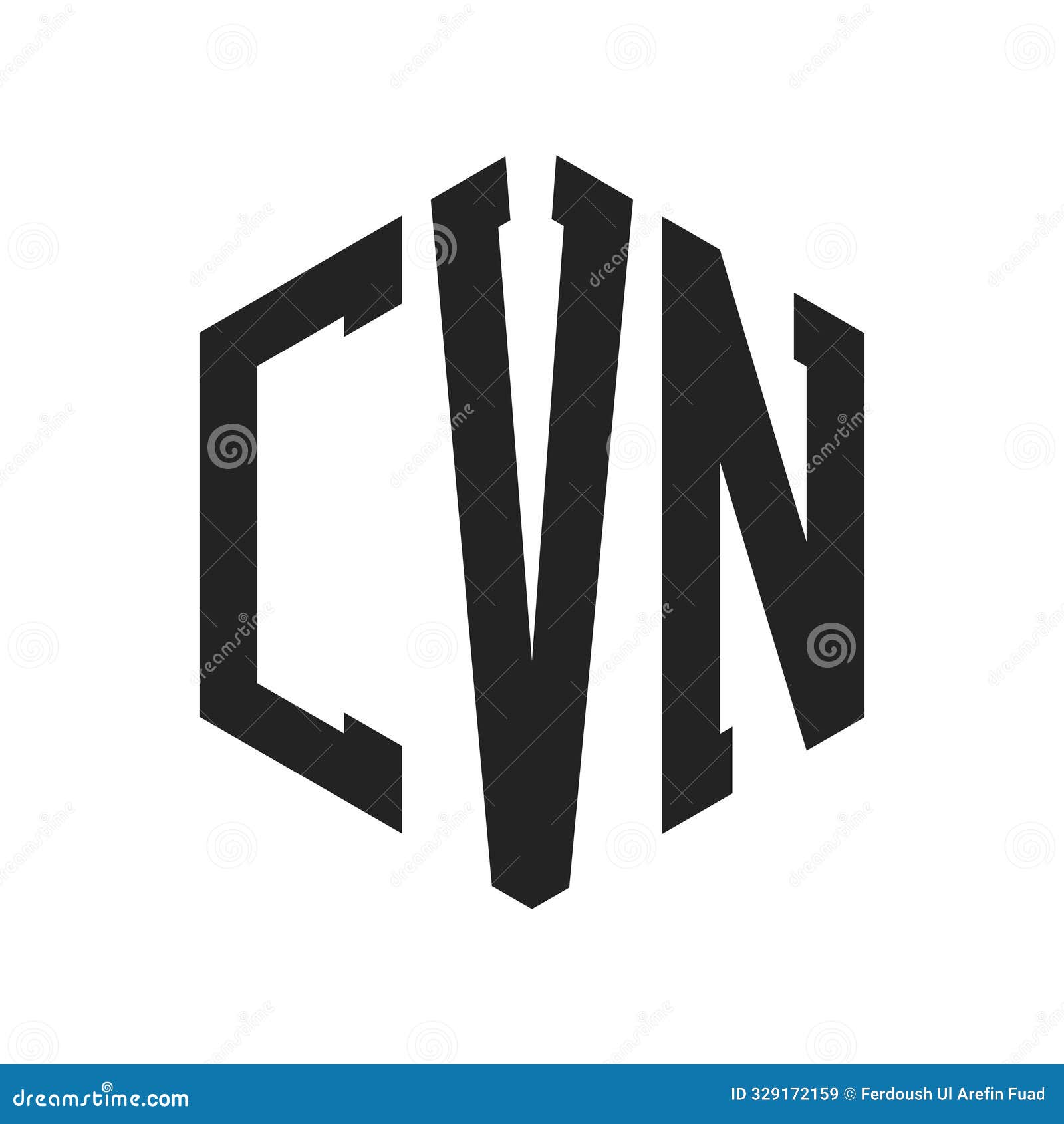 CVN Logo Design. Initial Letter CVN Monogram Logo Using Hexagon Shape ...