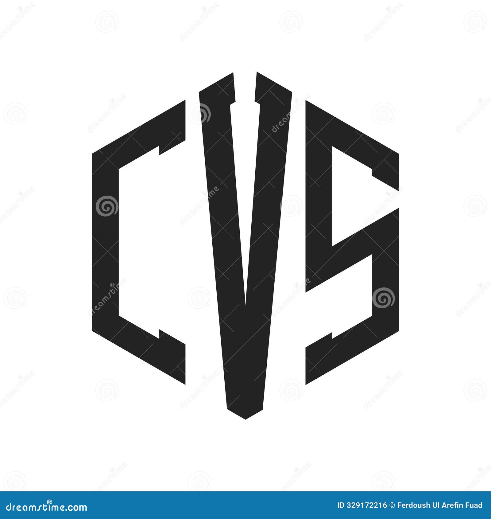 CVS Logo Design. Initial Letter CVS Monogram Logo Using Hexagon Shape ...