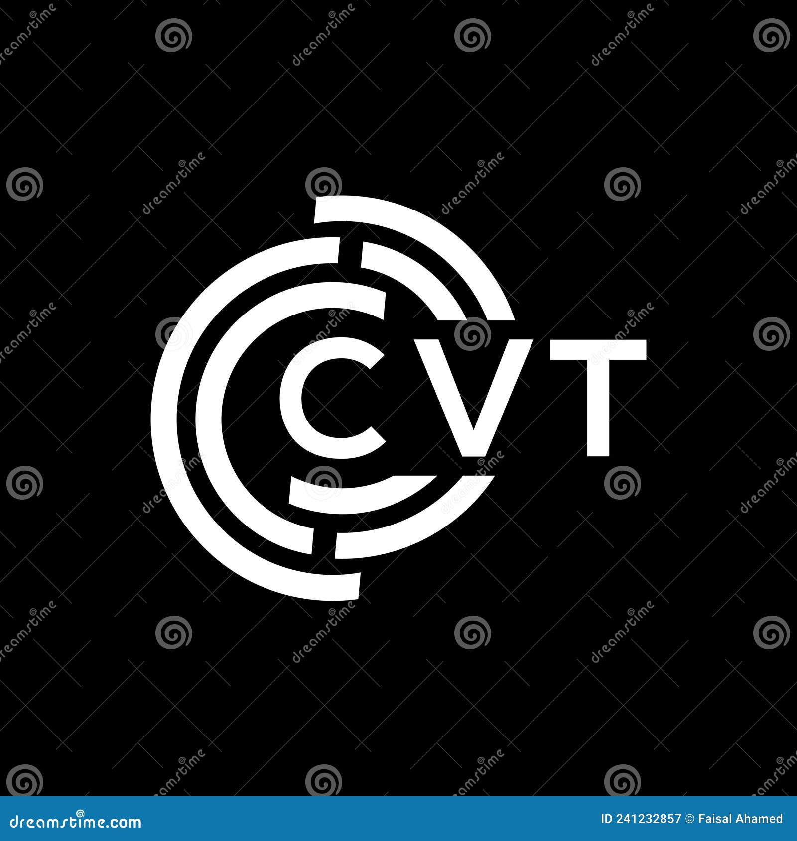 CVT Letter Logo Design on Black Background. CVT Creative Initials ...