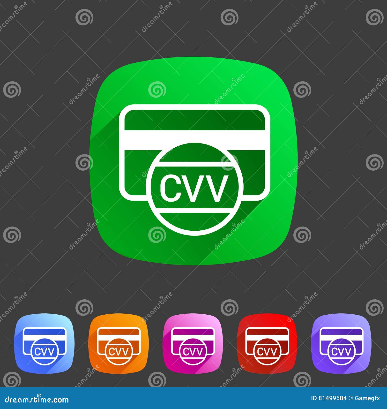 CVV Card Security Code Credit Icon Flat Web Sign Symbol Logo Label ...