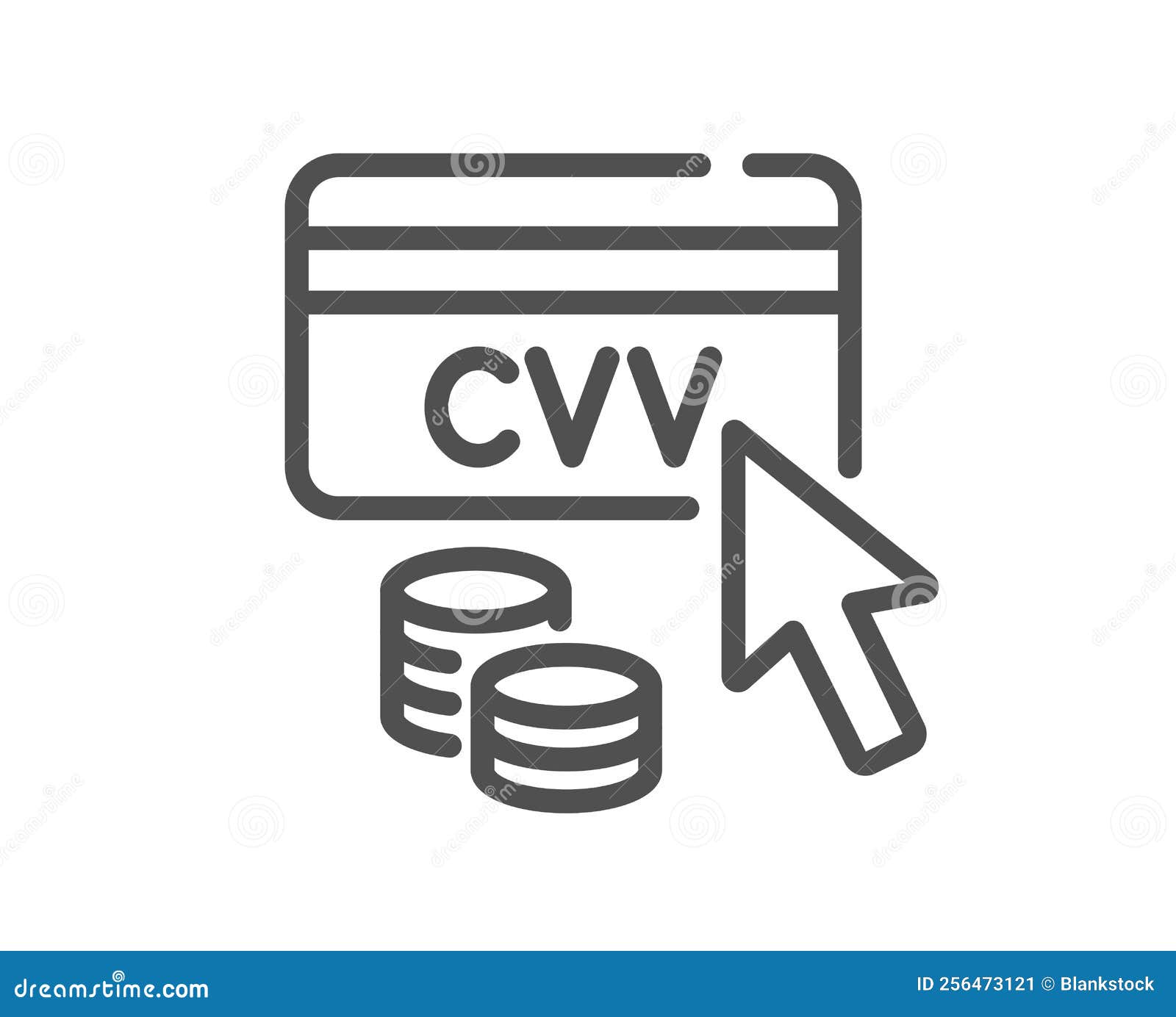 CVV Code Line Icon. Credit Card Sign. Vector Stock Vector ...