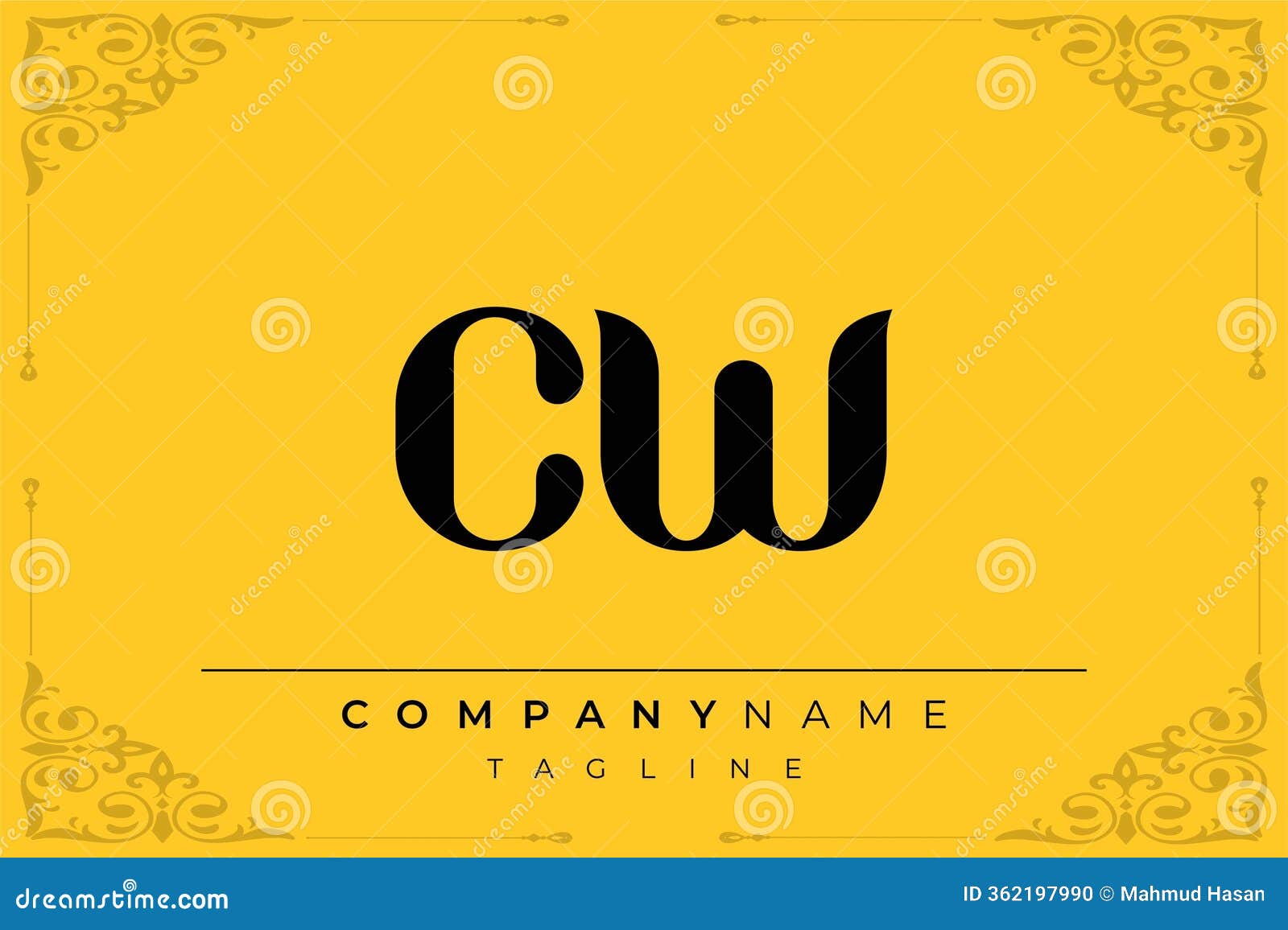 CW abstract luxury logo stock vector. Illustration of initial - 362197990