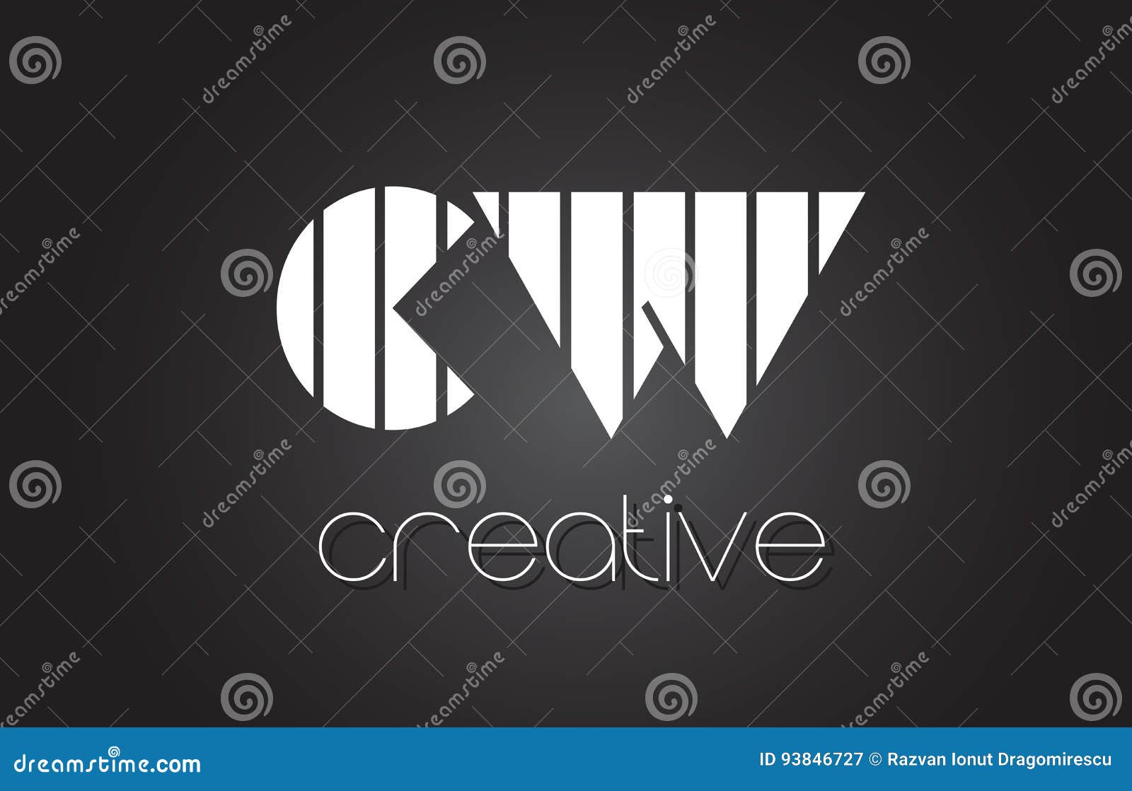 CW C W Letter Logo Design with White and Black Lines. Stock Vector ...