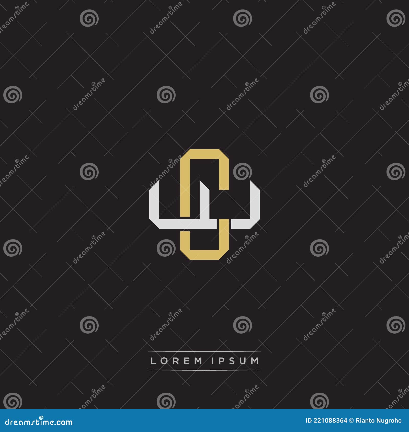 CW Initial Letter Overlapping Interlock Logo Monogram Line Art Style ...