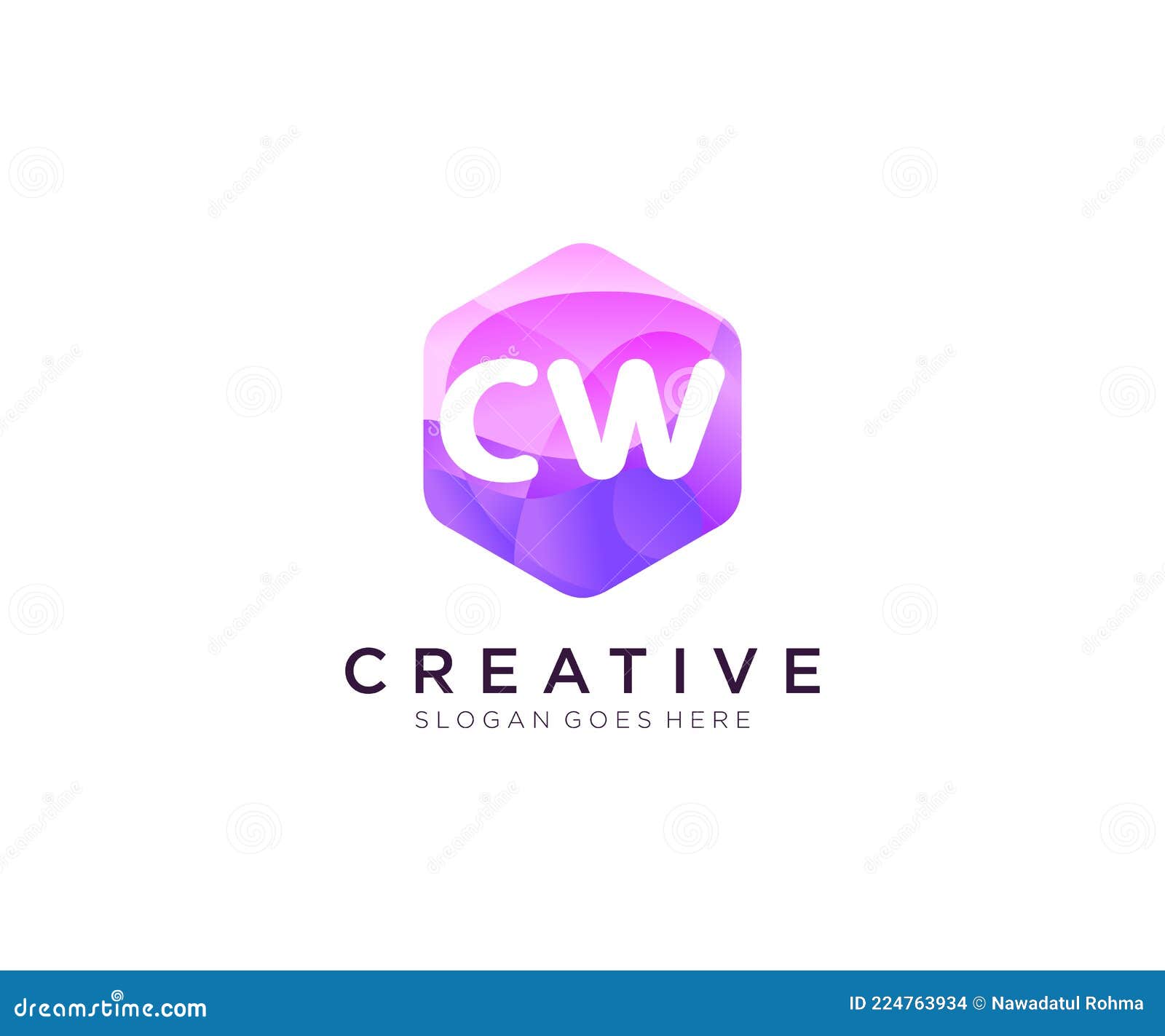 CW Initial Logo with Colorful Hexagon Modern Business Alphabet Logo ...