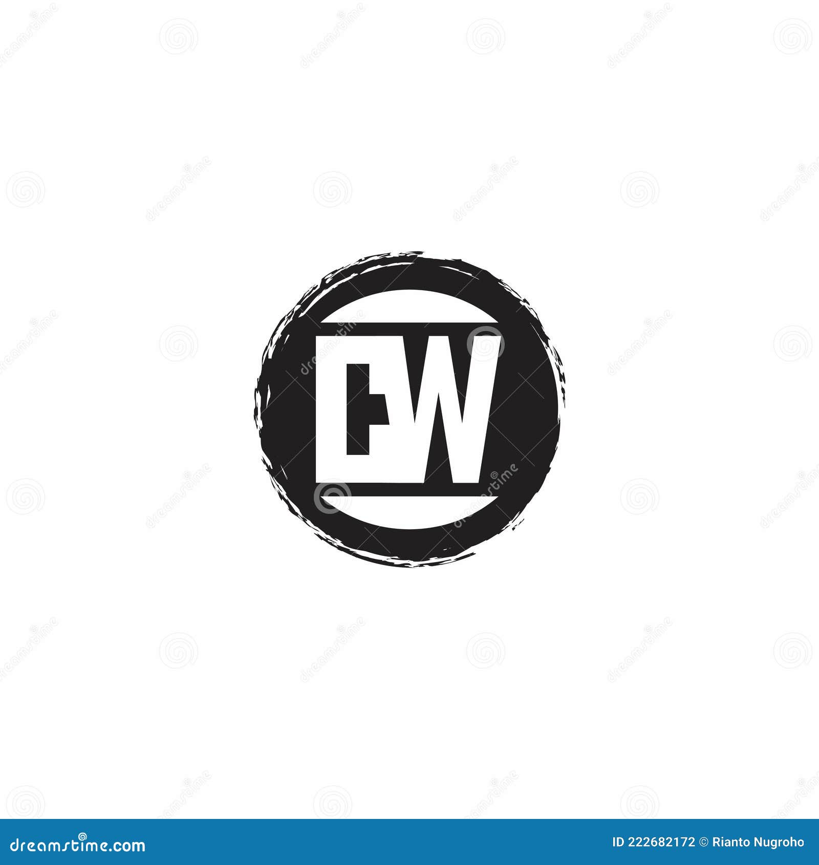 CW Logo Initial Letter Monogram with Abstrac Circle Shape Design ...