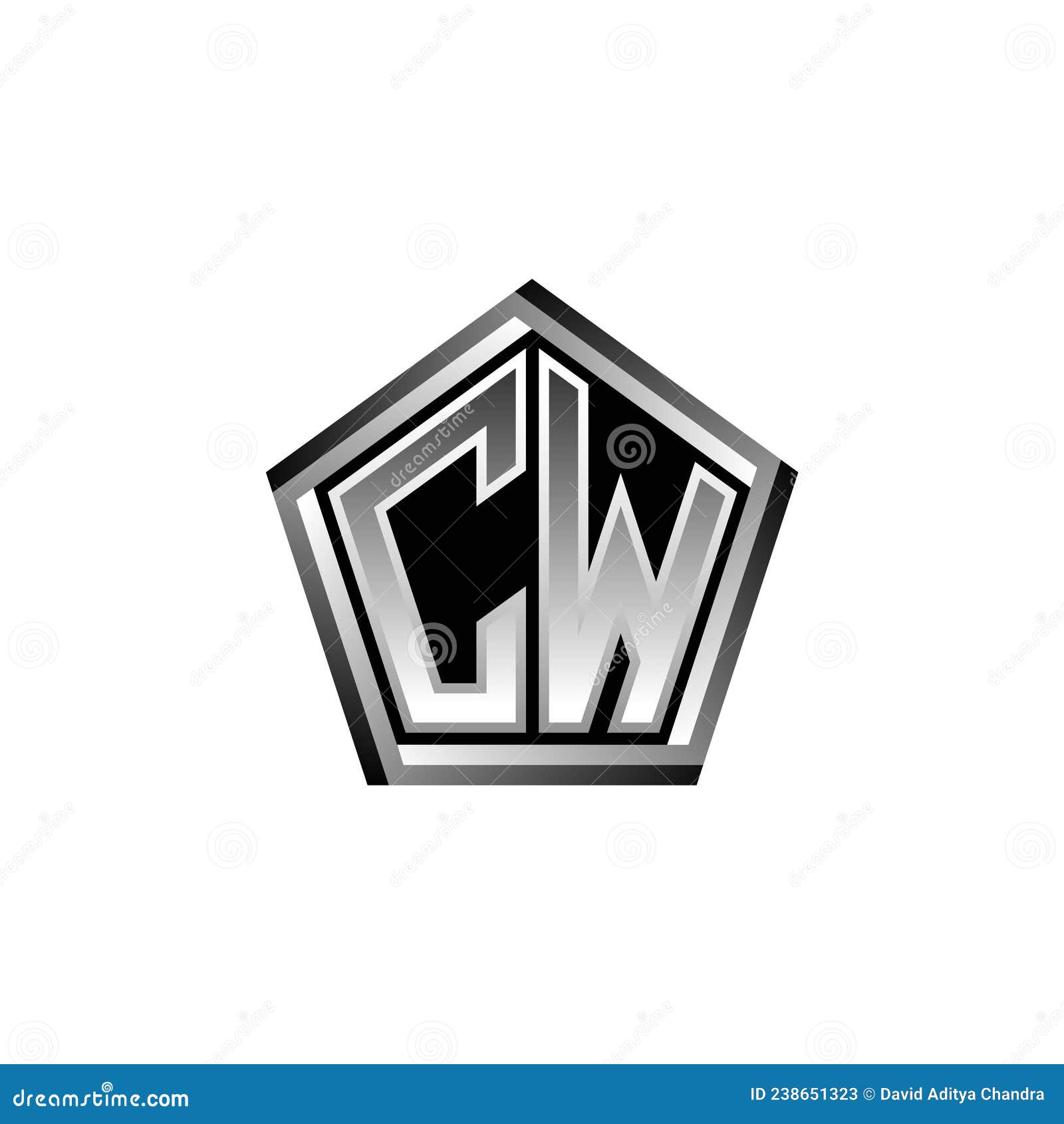 CW Logo Monogram Silver Geometric Modern Design Stock Vector ...