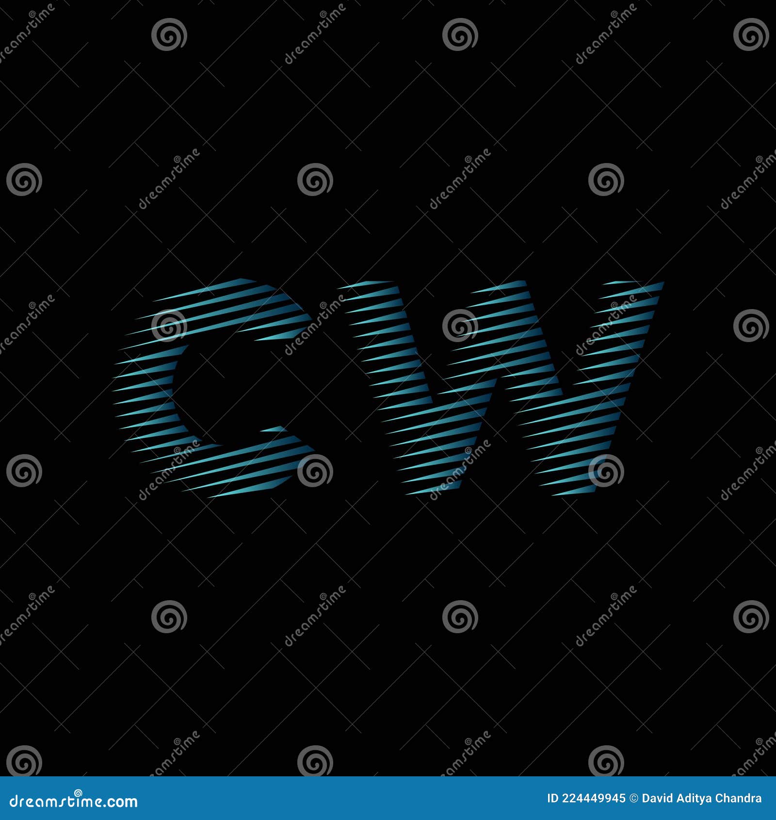 CW Monogram Lines Style Blue Light Vector Stock Vector - Illustration ...
