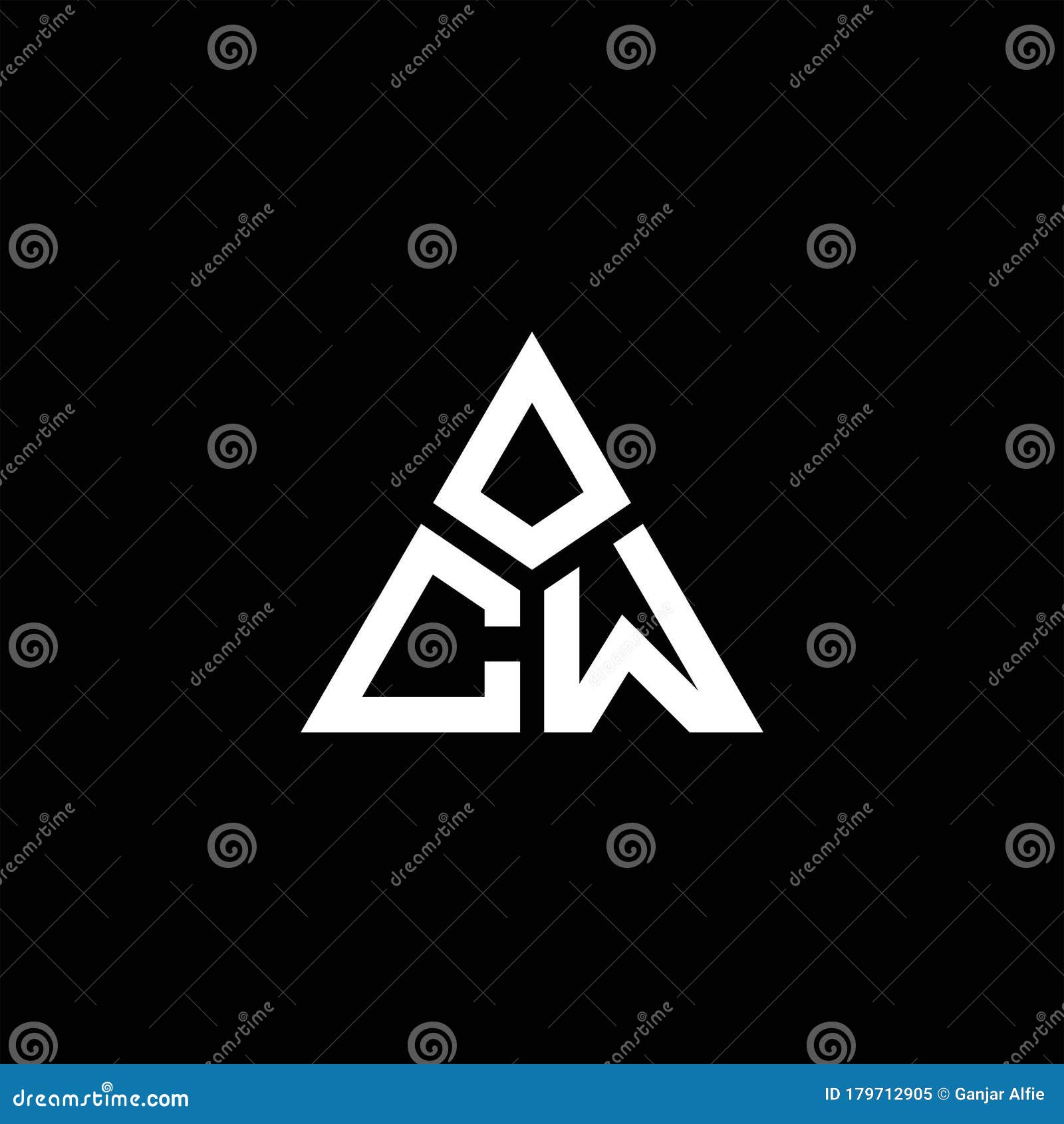 CW Monogram Logo with 3 Pieces Shape Isolated on Triangle Stock Vector ...