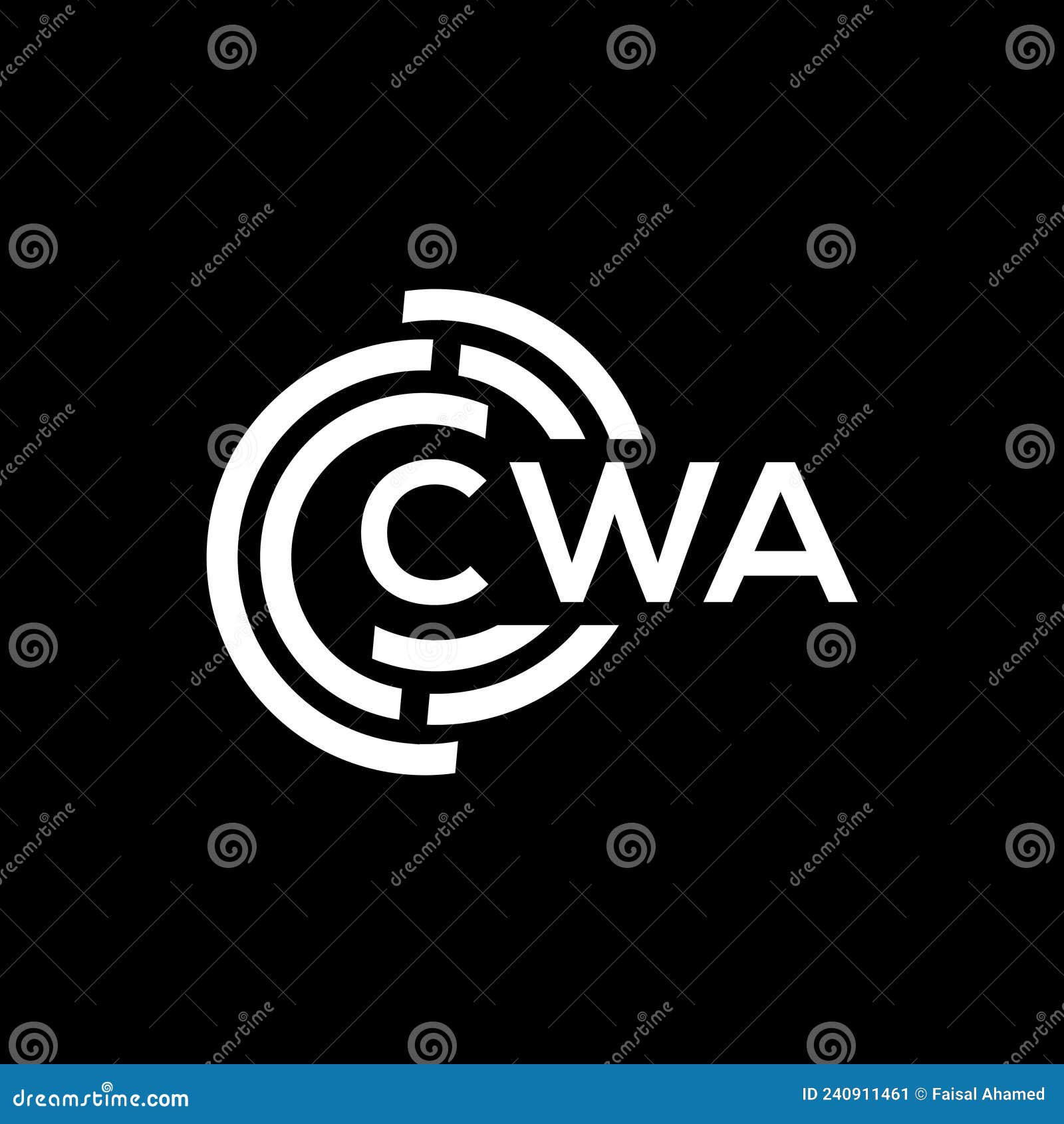 CWA Letter Logo Design on Black Background. CWA Creative Initials ...