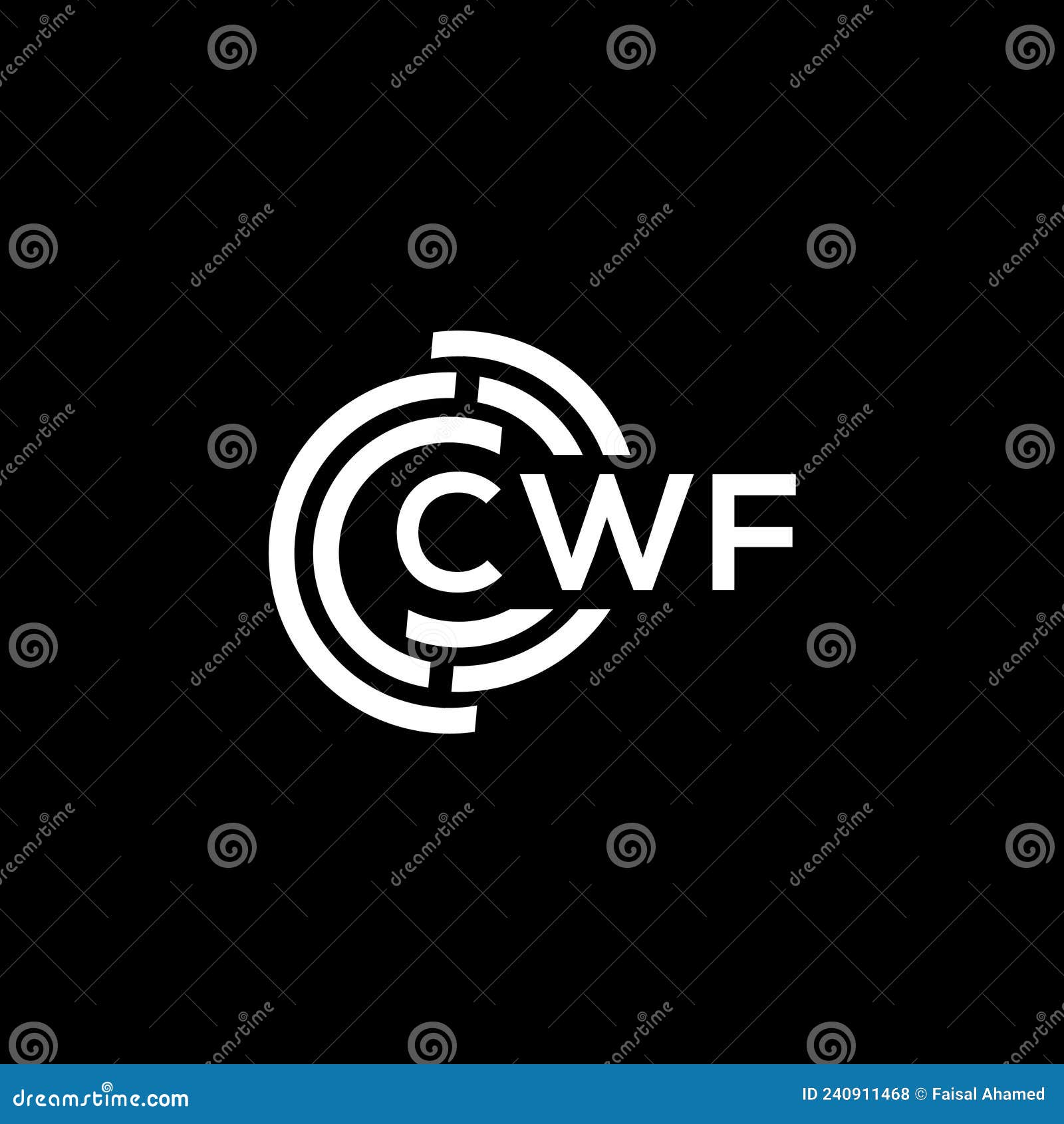 CWF Letter Logo Design on Black Background. CWF Creative Initials ...