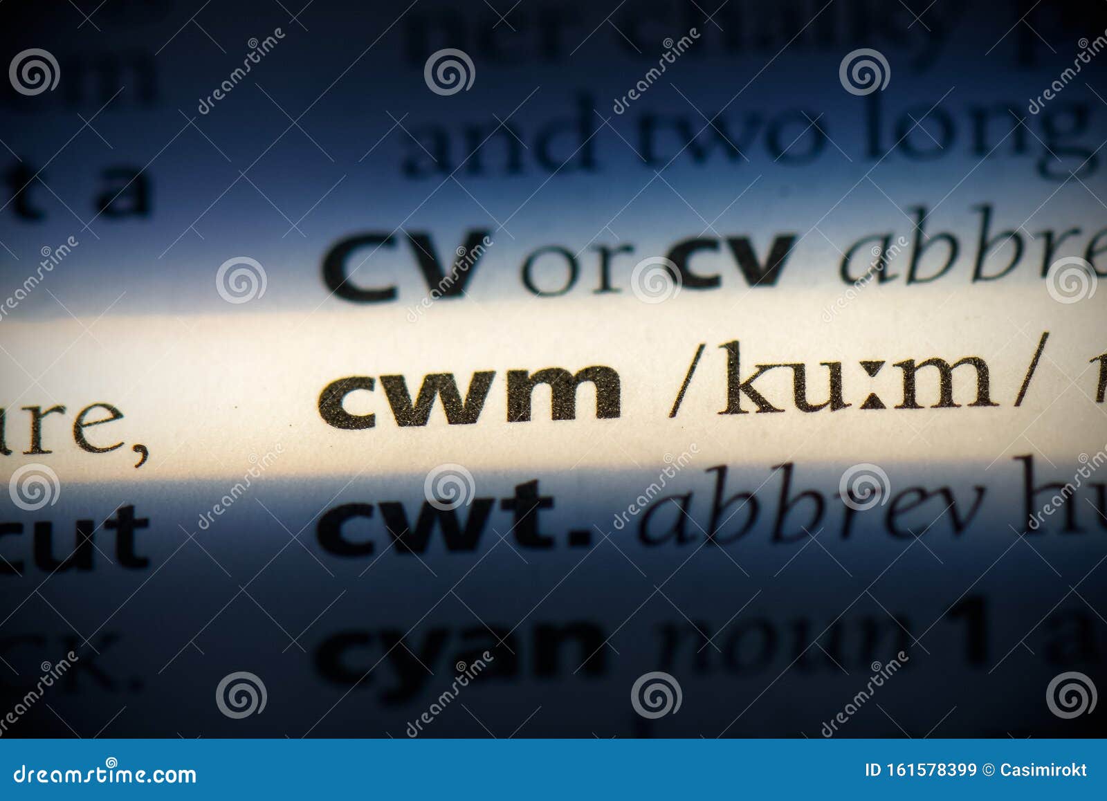 Cwm stock image. Image of isolated, word, closeup, reference - 161578399
