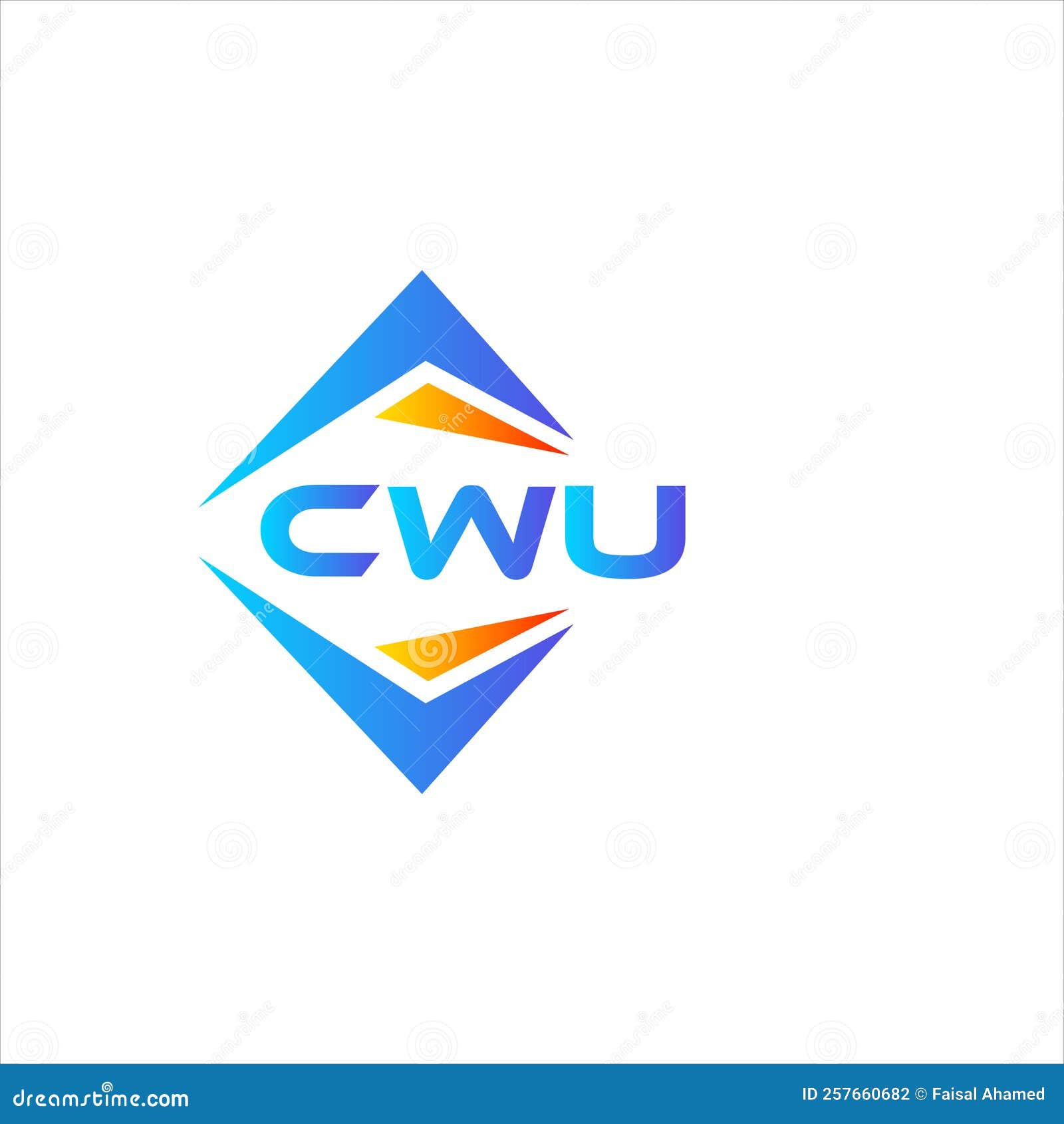 CWU Abstract Technology Logo Design on White Background. CWU Creative ...