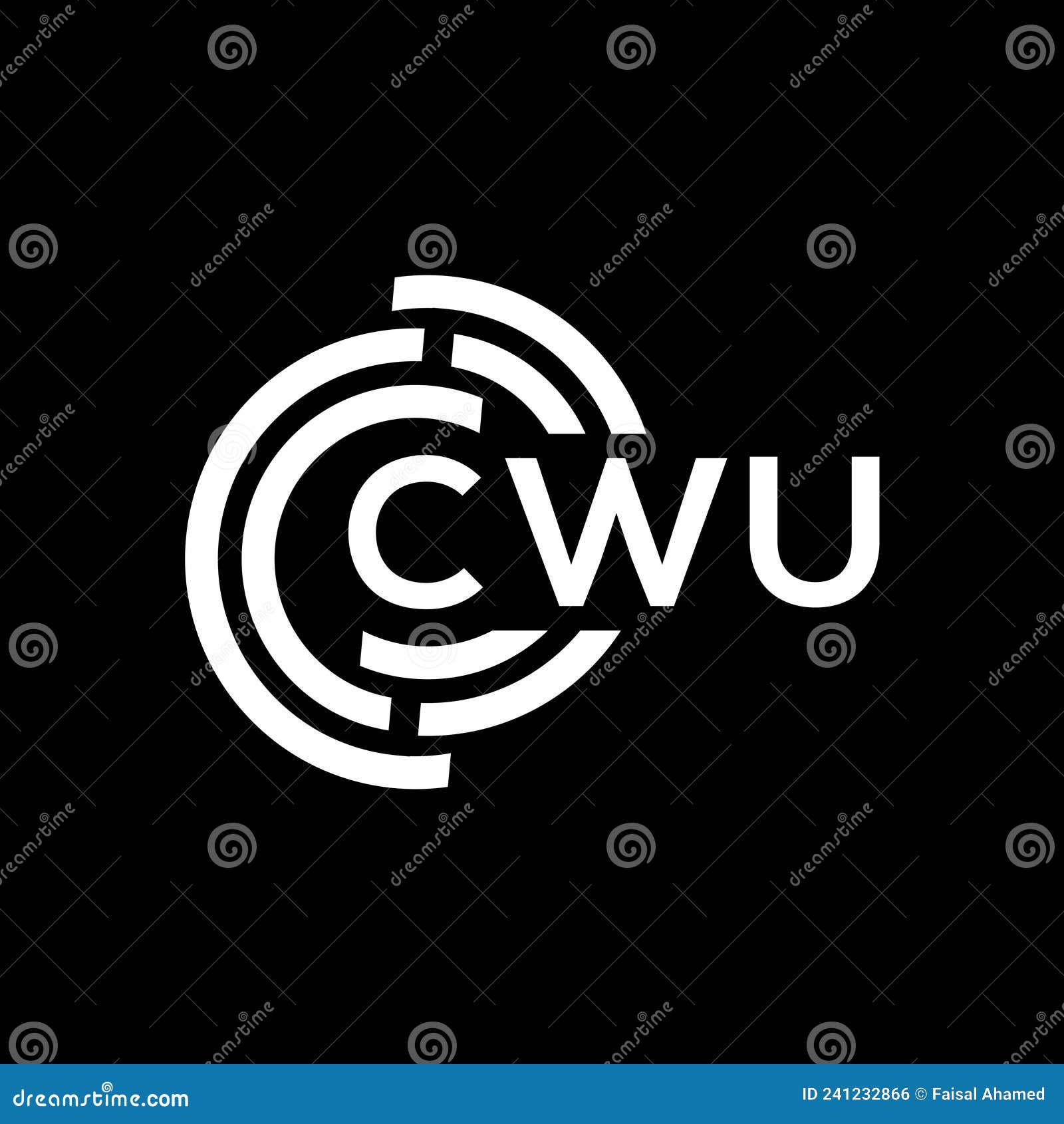 CWU Letter Logo Design on Black Background. CWU Creative Initials ...