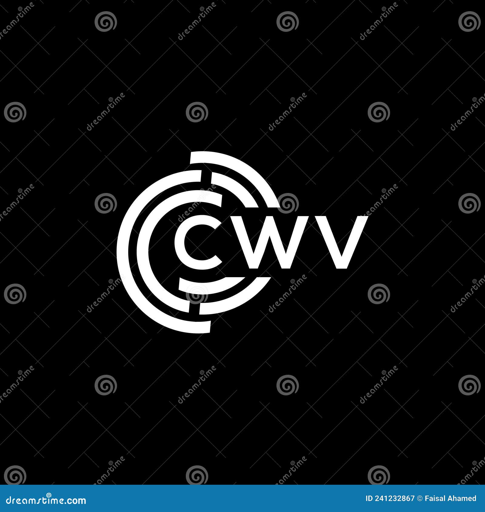 CWV Letter Logo Design on Black Background. CWV Creative Initials ...