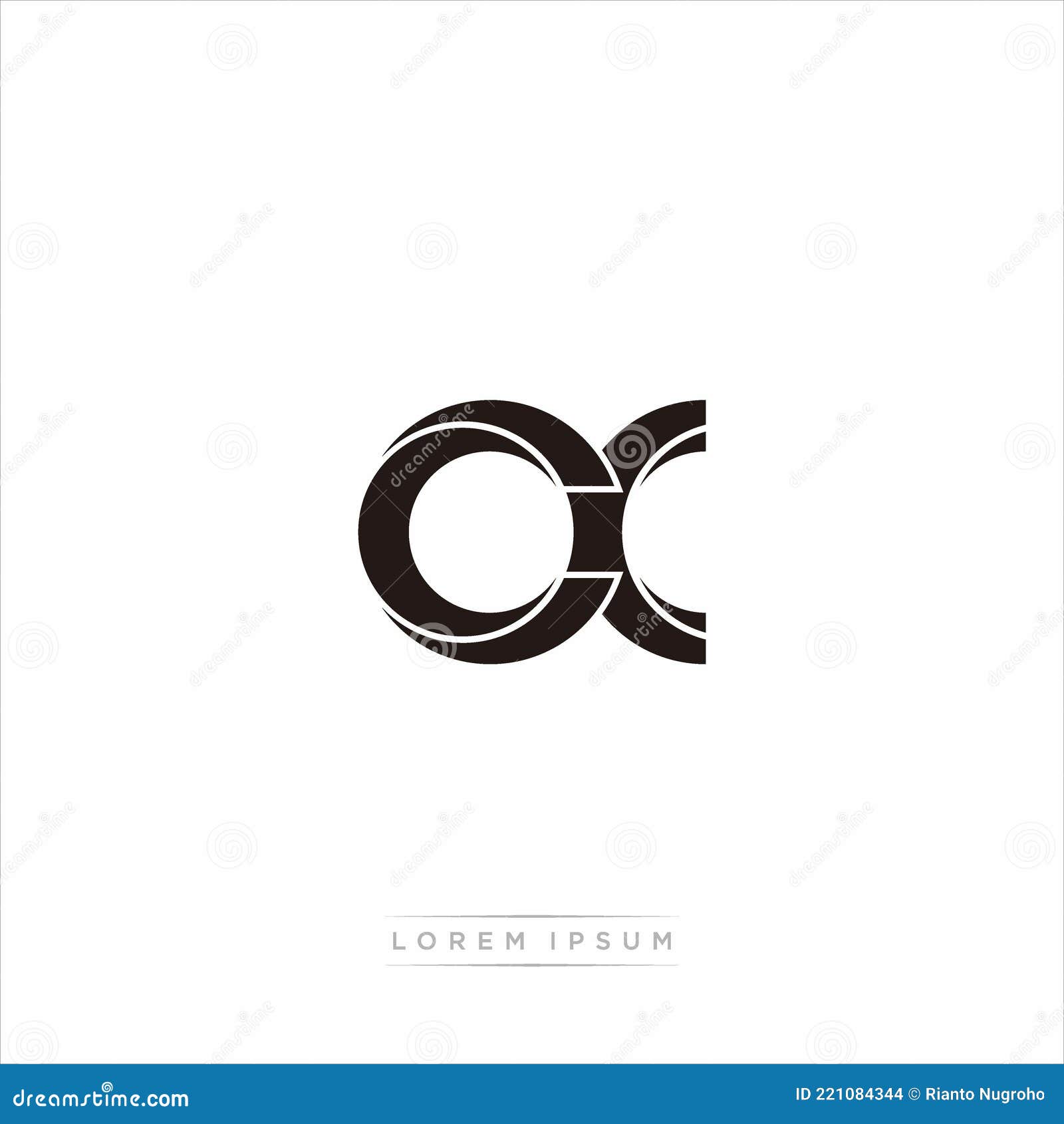 Cx Initial Letter Split Lowercase Modern Monogram Linked Outline ...