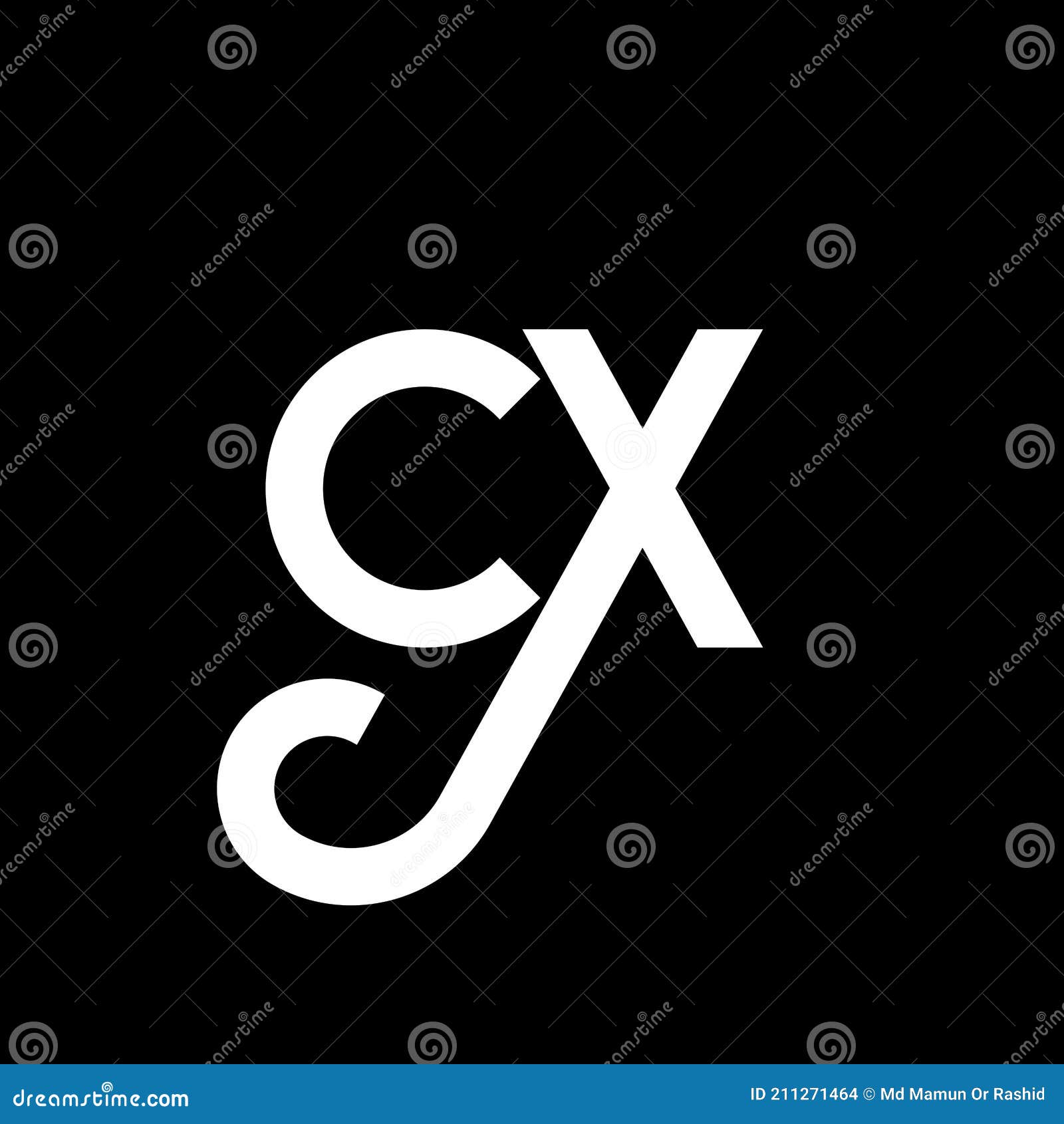 CX Letter Logo Design on Black Background. CX Creative Initials Letter ...