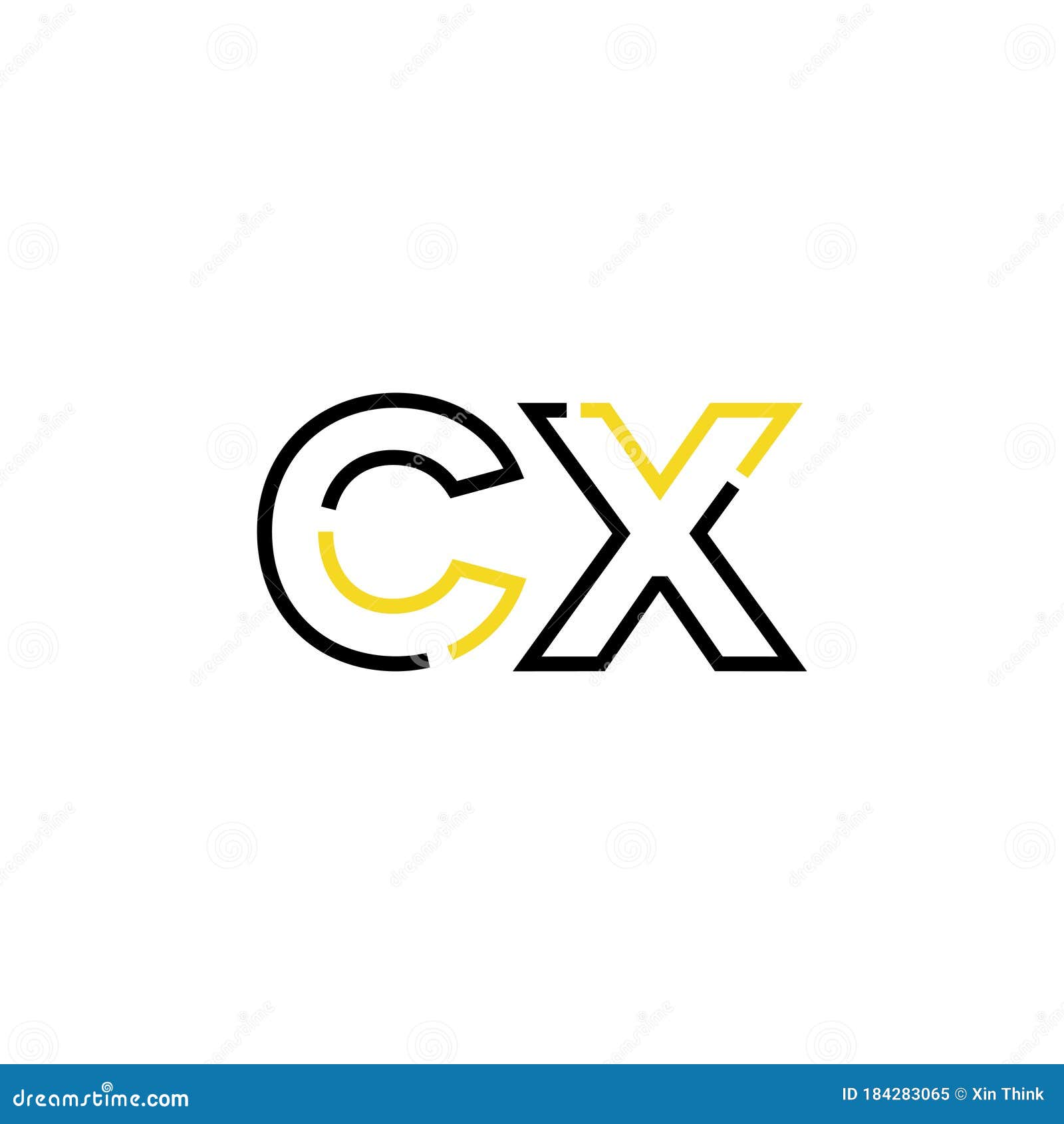 CX Letter Logo Icon Design Template Elements Stock Vector ...