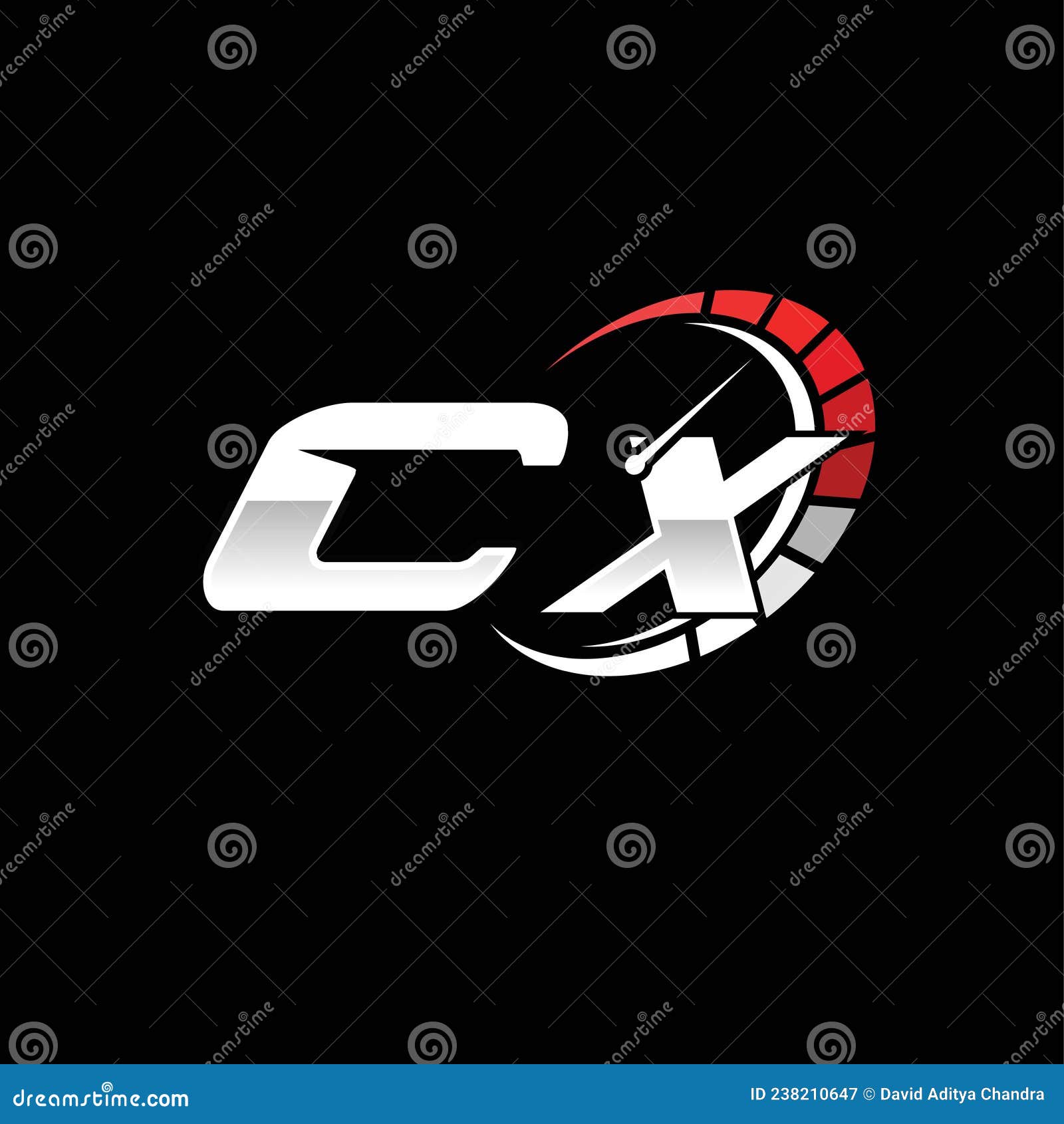 CX Logo Letter Speed Meter Racing Style Vector Illustration ...