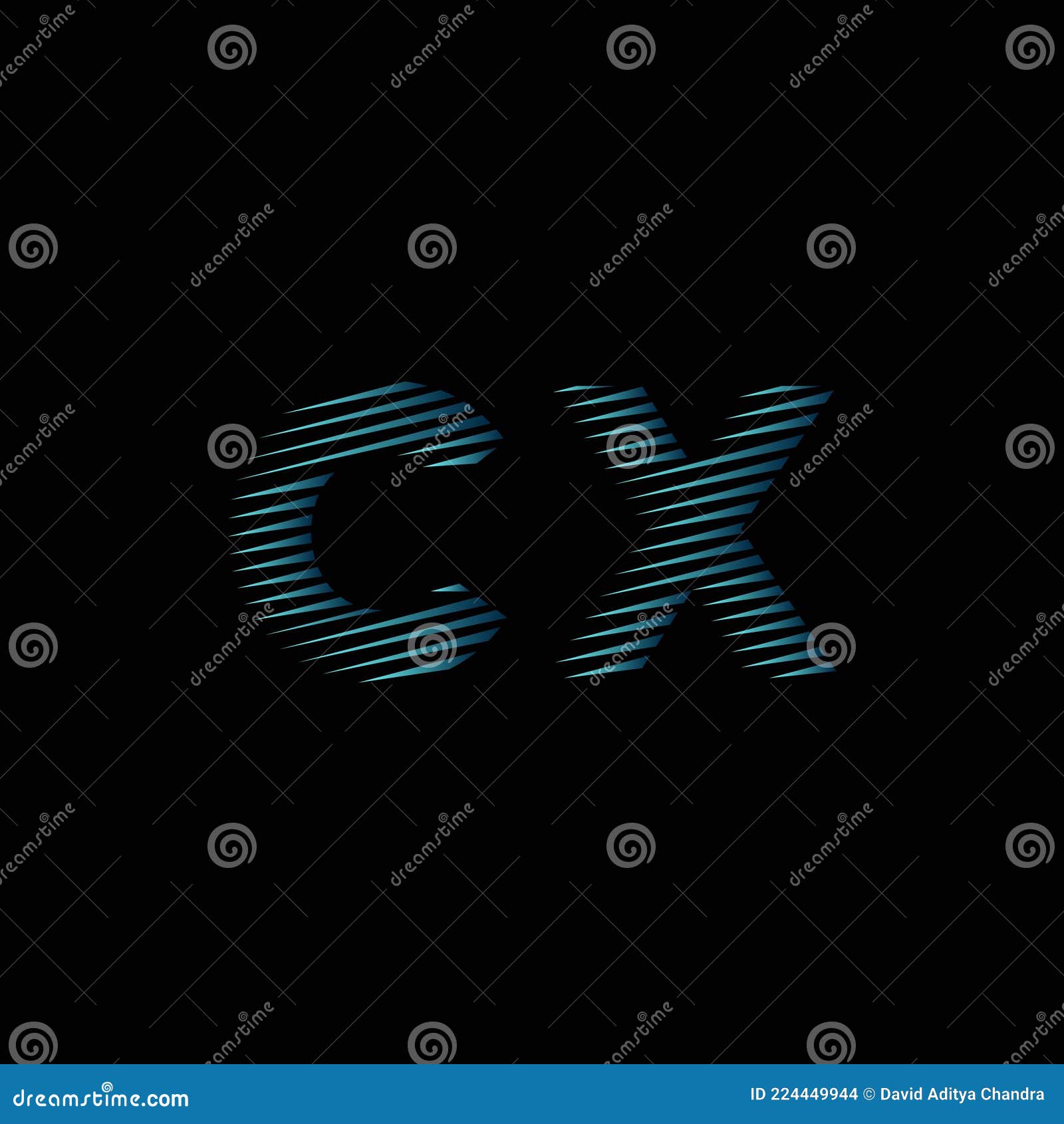CX Monogram Lines Style Blue Light Vector Stock Vector - Illustration ...