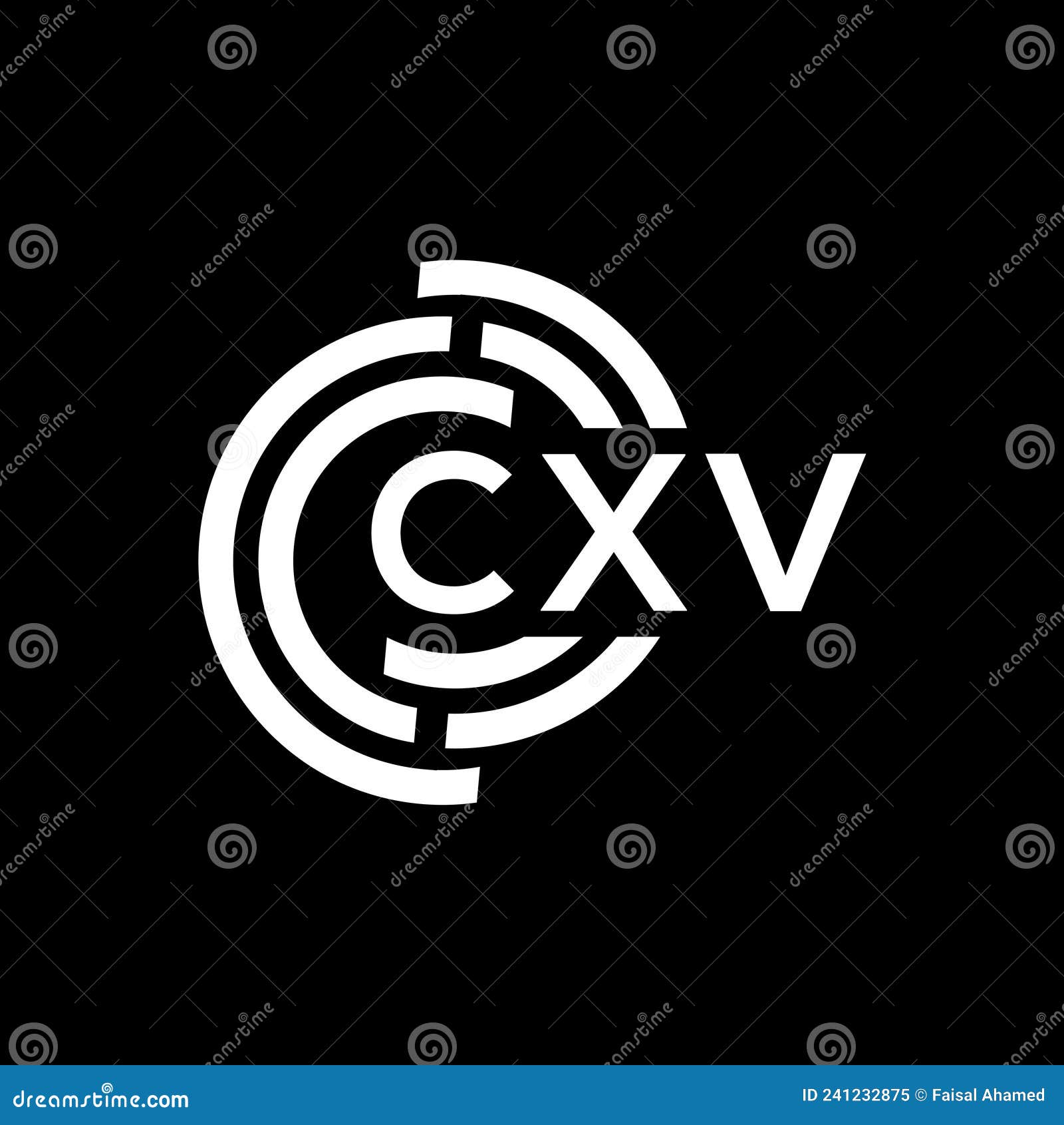CXV Letter Logo Design on Black Background. CXV Creative Initials ...