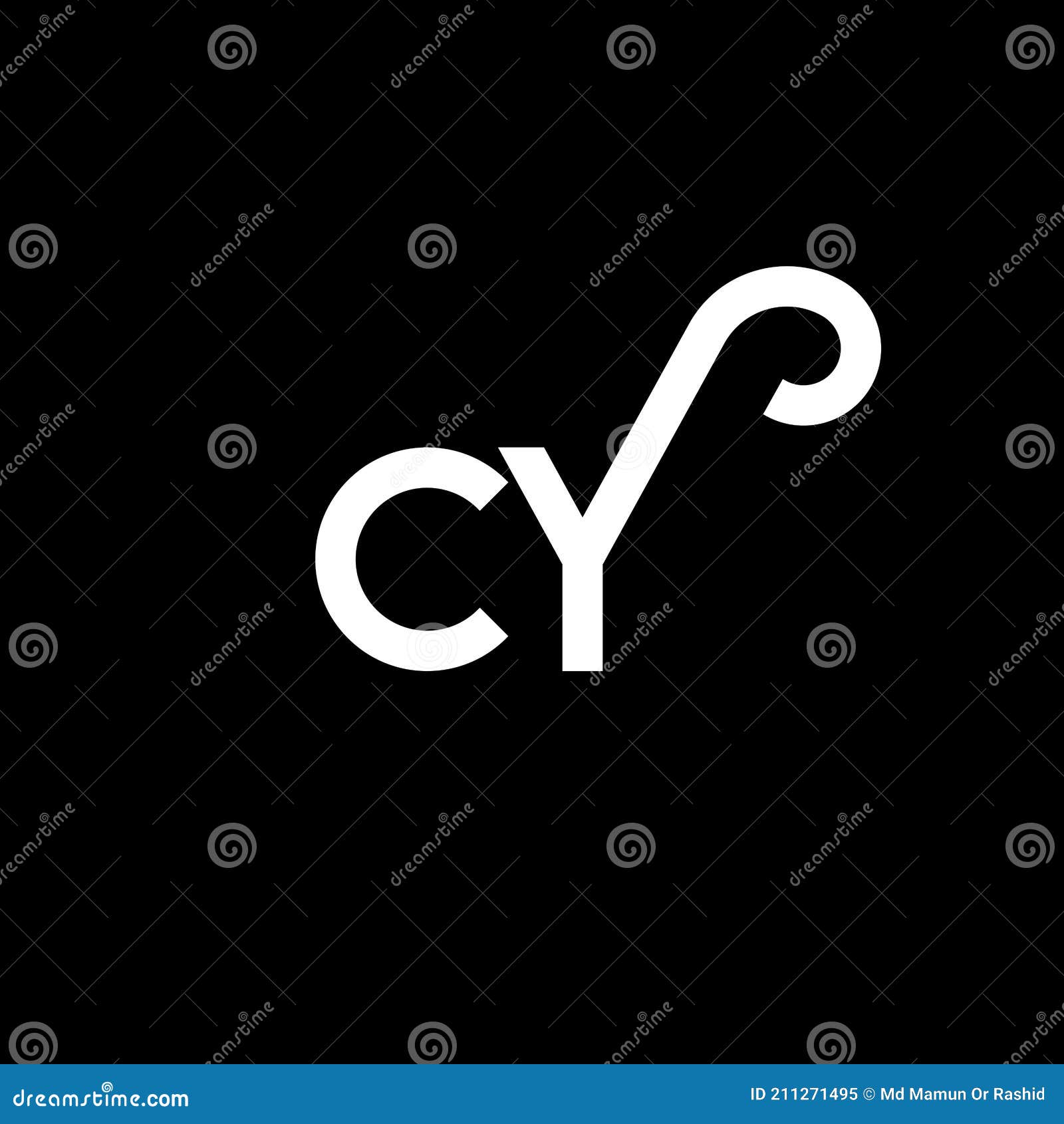 CY Letter Logo Design on Black Background. CY Creative Initials Letter ...