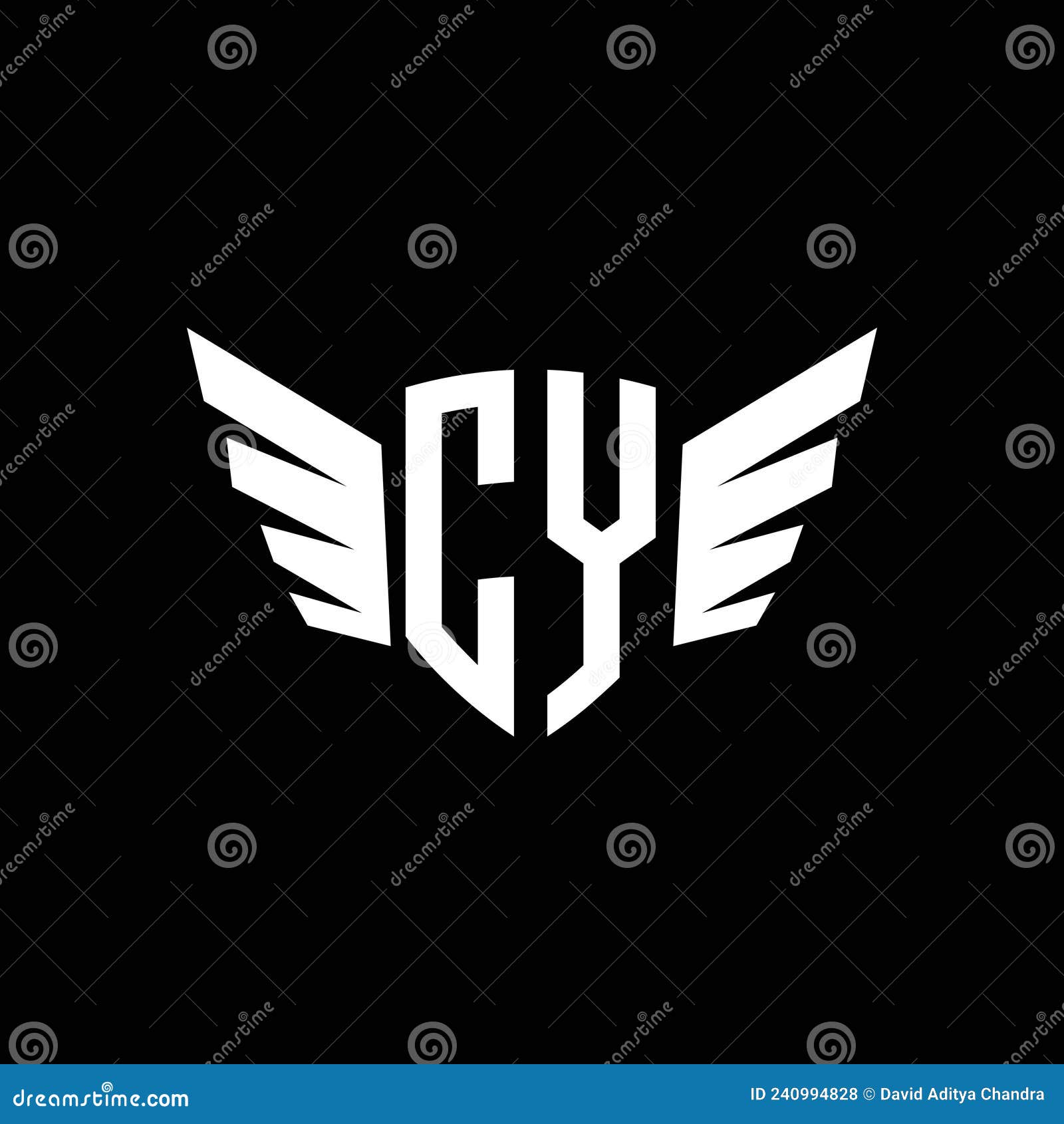 CY Monogram Wing Shape Style Stock Vector - Illustration of minimal ...