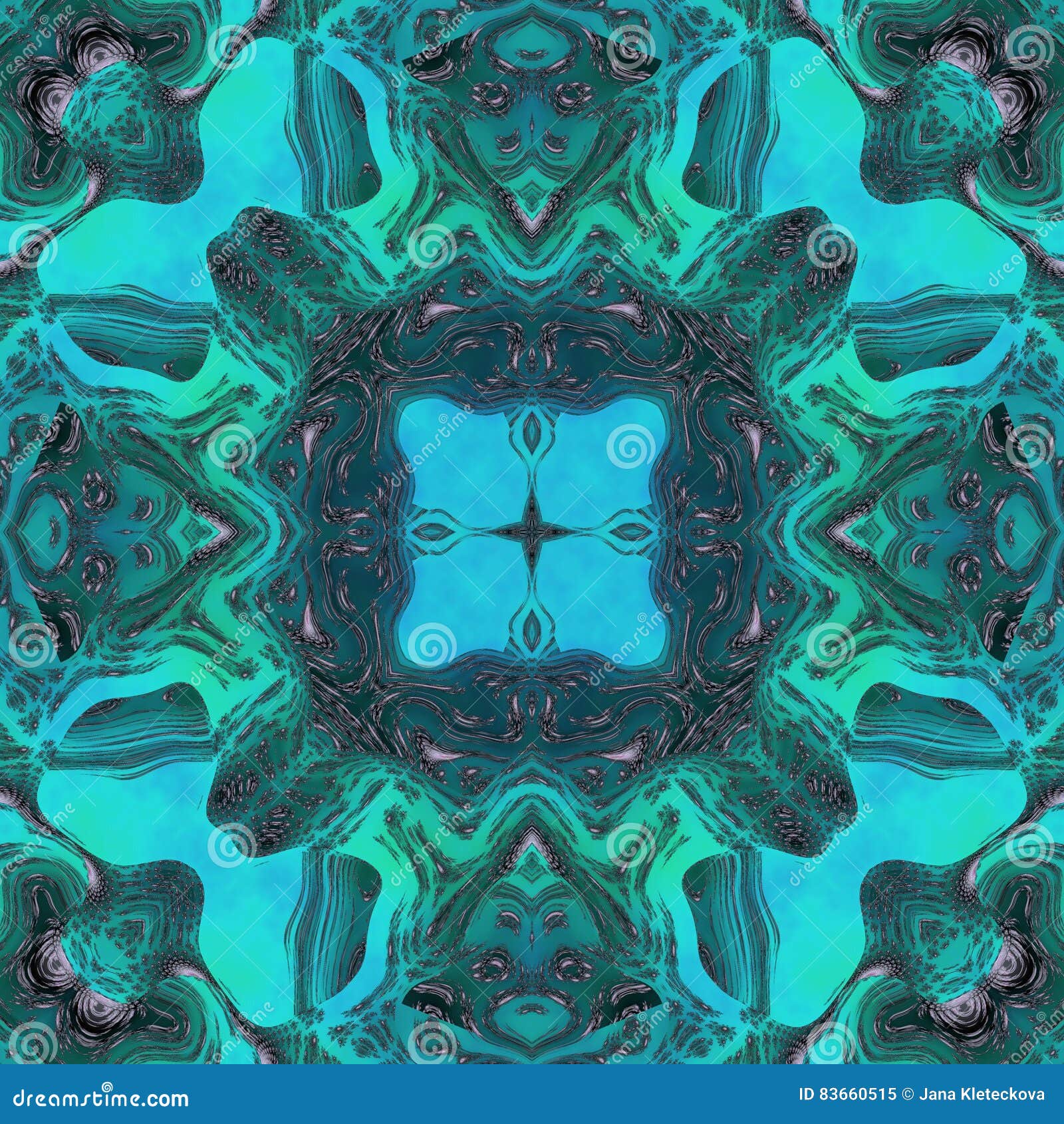Cyan Abstract Ornamental Azure and Green Image Stock Illustration ...