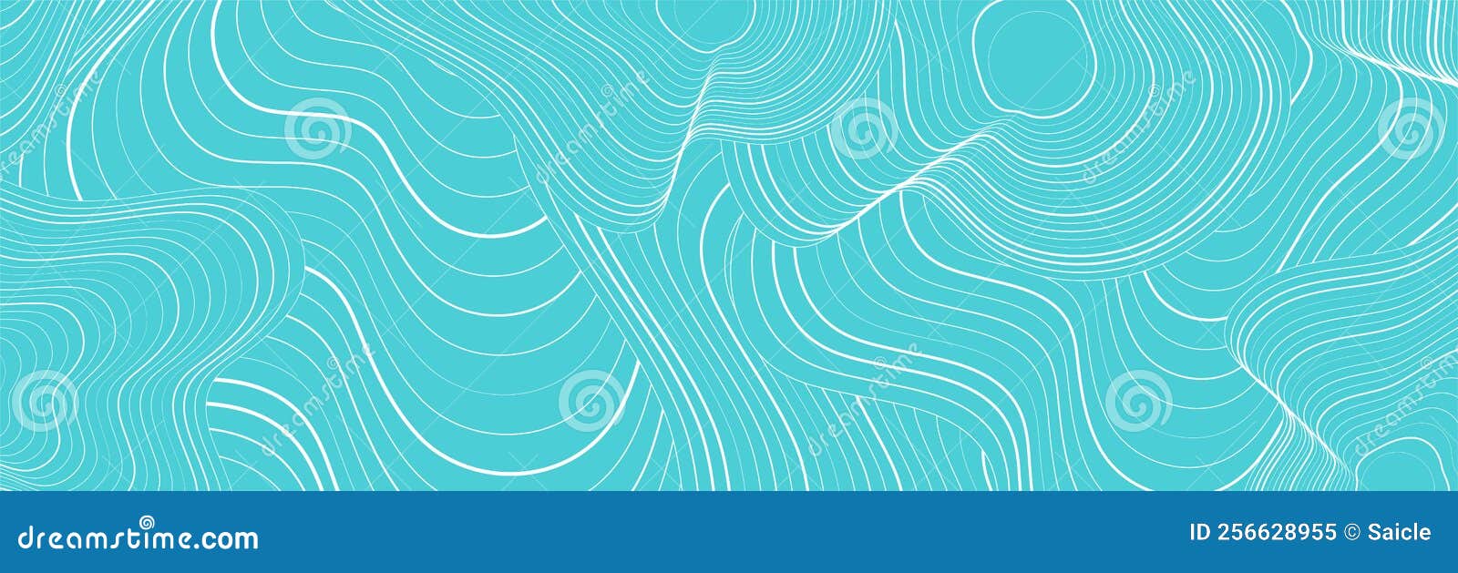 Cyan Blue Abstract Background with White Refracted Wavy Pattern Stock ...