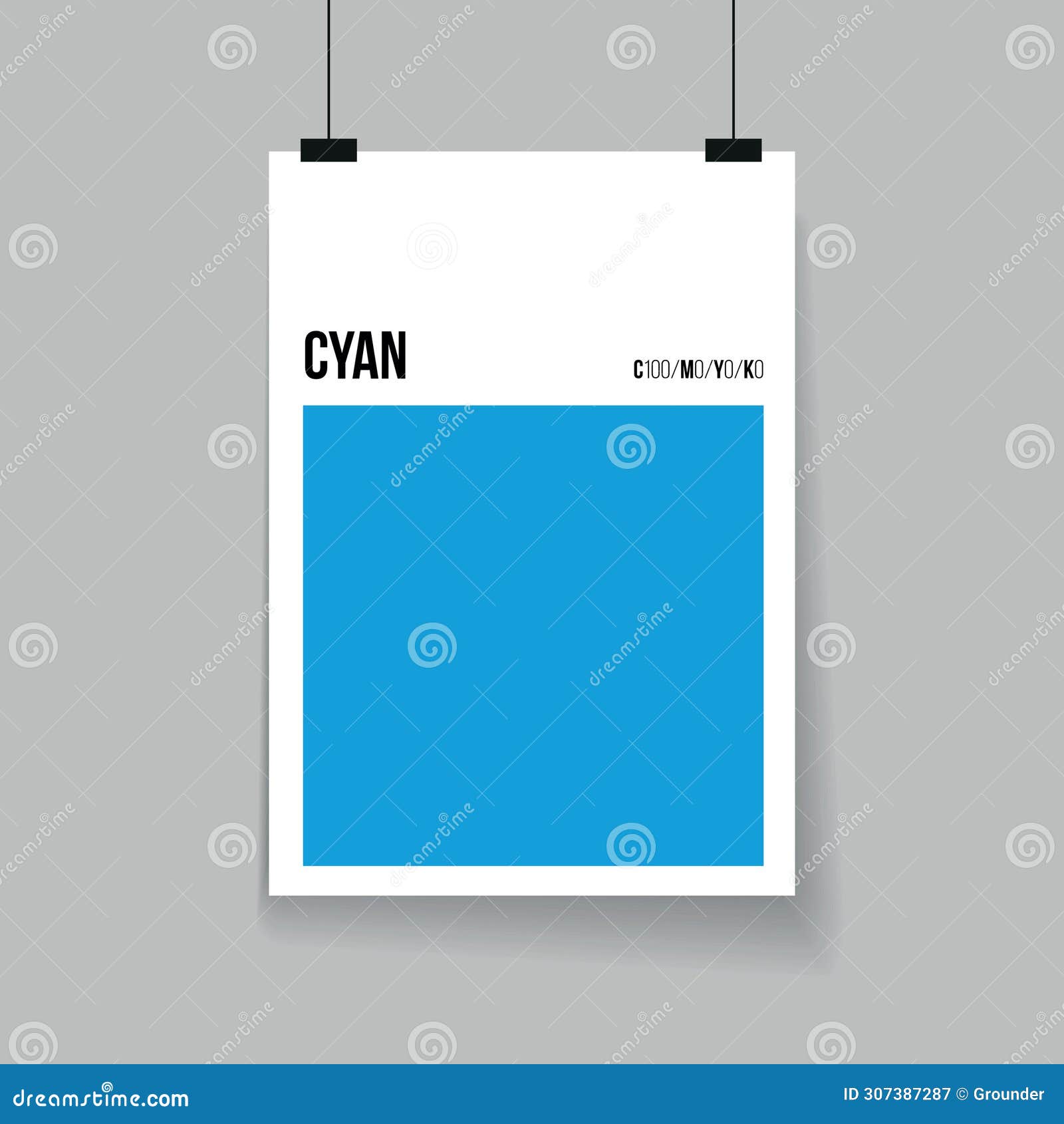 Cyan Blue Color Template CMYK Poster Stock Vector - Illustration of ...