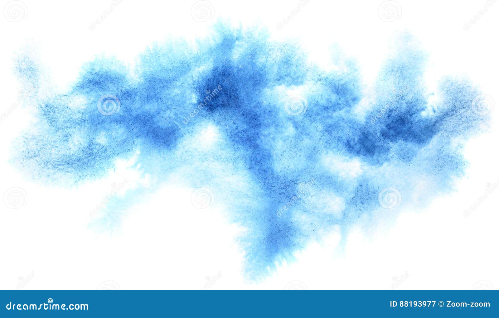 Cyan Blue Diffused Watercolor Stain Stock Illustration - Illustration ...