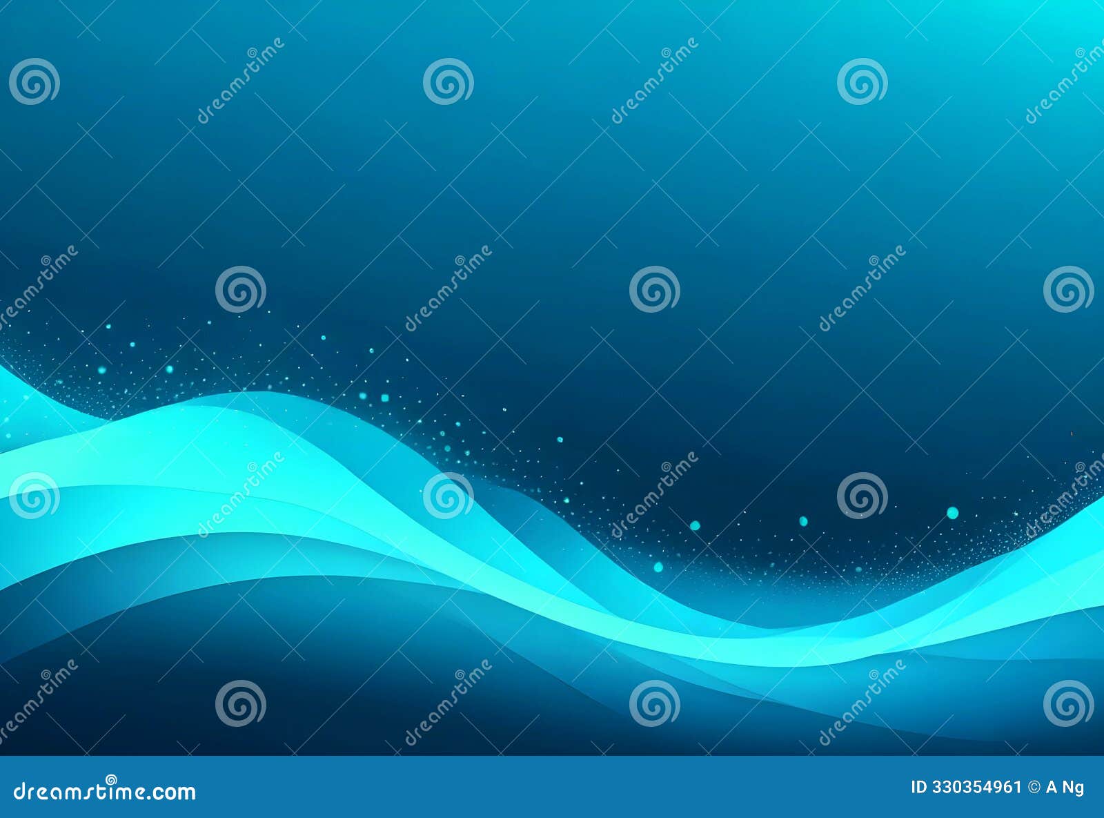 Cyan Blue Gradient Background with Sparkling Particles Stock ...