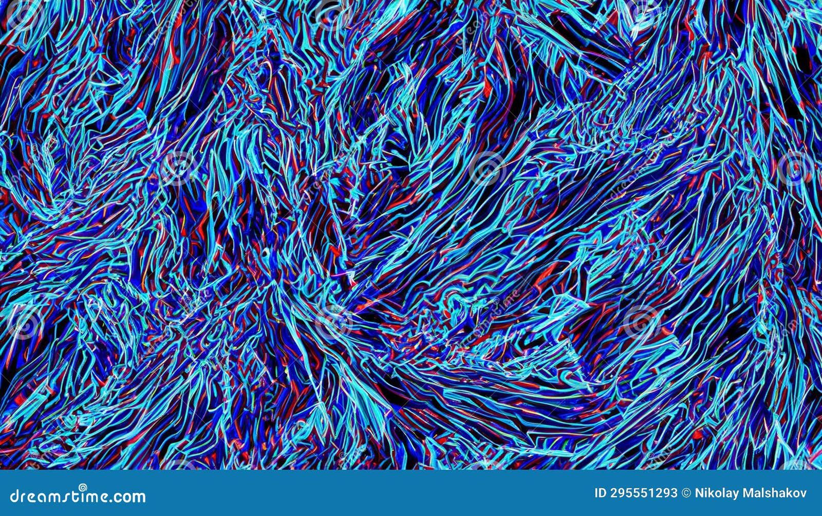 Cyan Blue and Red Fibrous Backgrounds Form a Geometric Abstraction ...