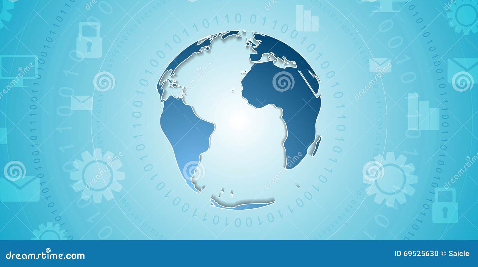 Cyan Blue Tech Vector Background Stock Vector - Illustration of circle ...