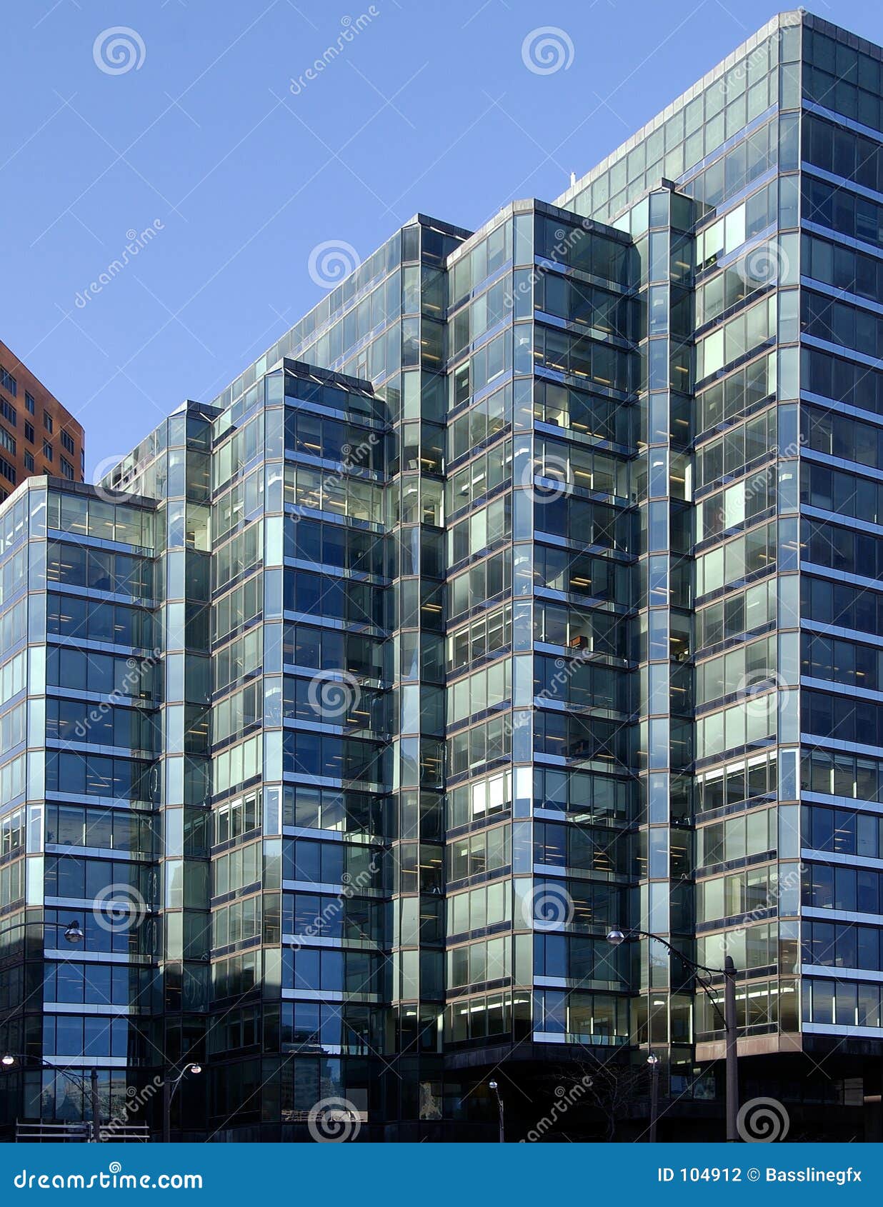 Cyan Buildings stock photo. Image of skyscraper, building - 104912
