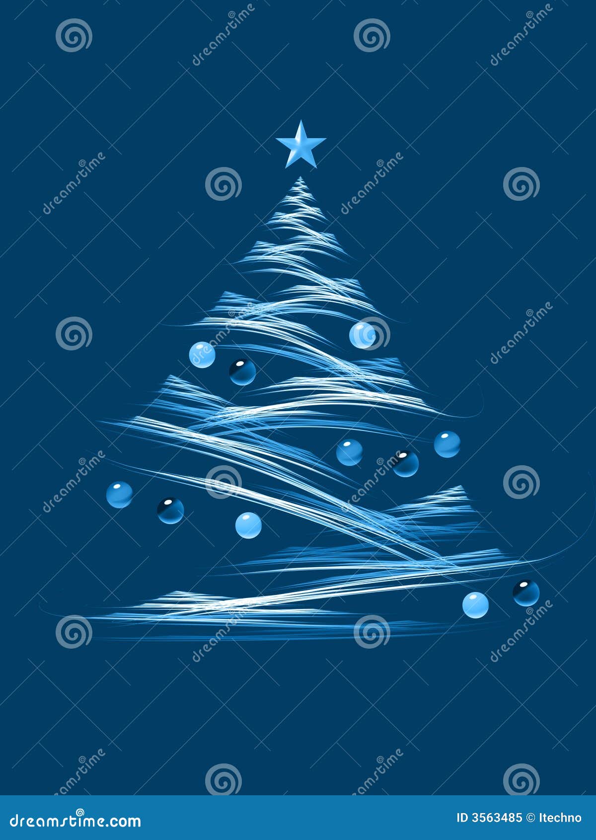 Cyan christmas tree stock illustration. Illustration of fractal - 3563485