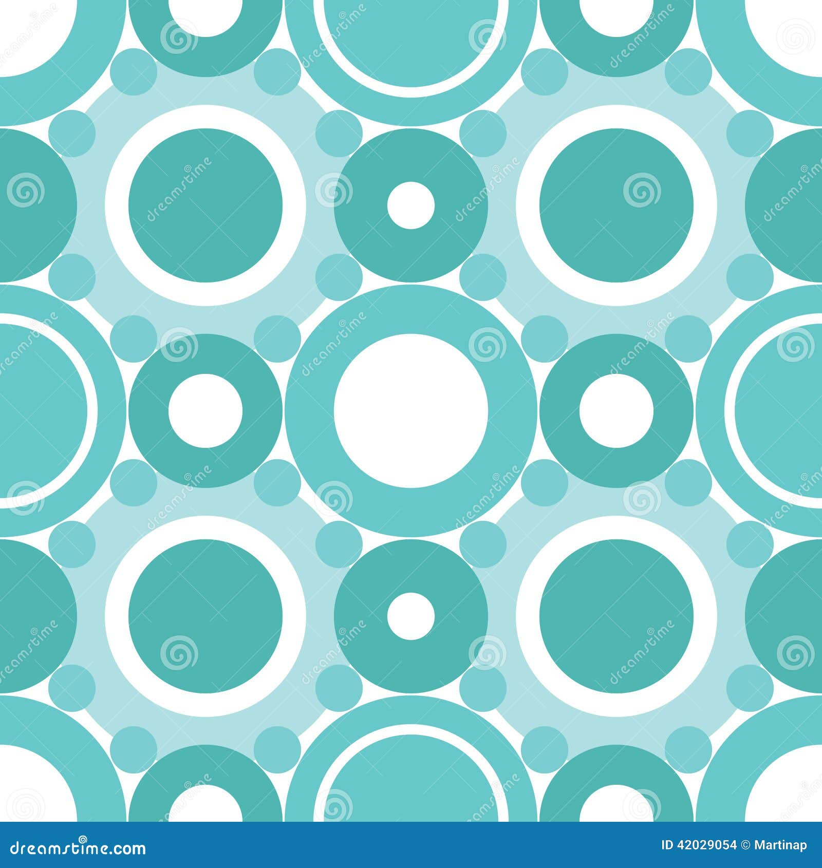 Cyan Circles Seamless Pattern Stock Illustration - Illustration of ...